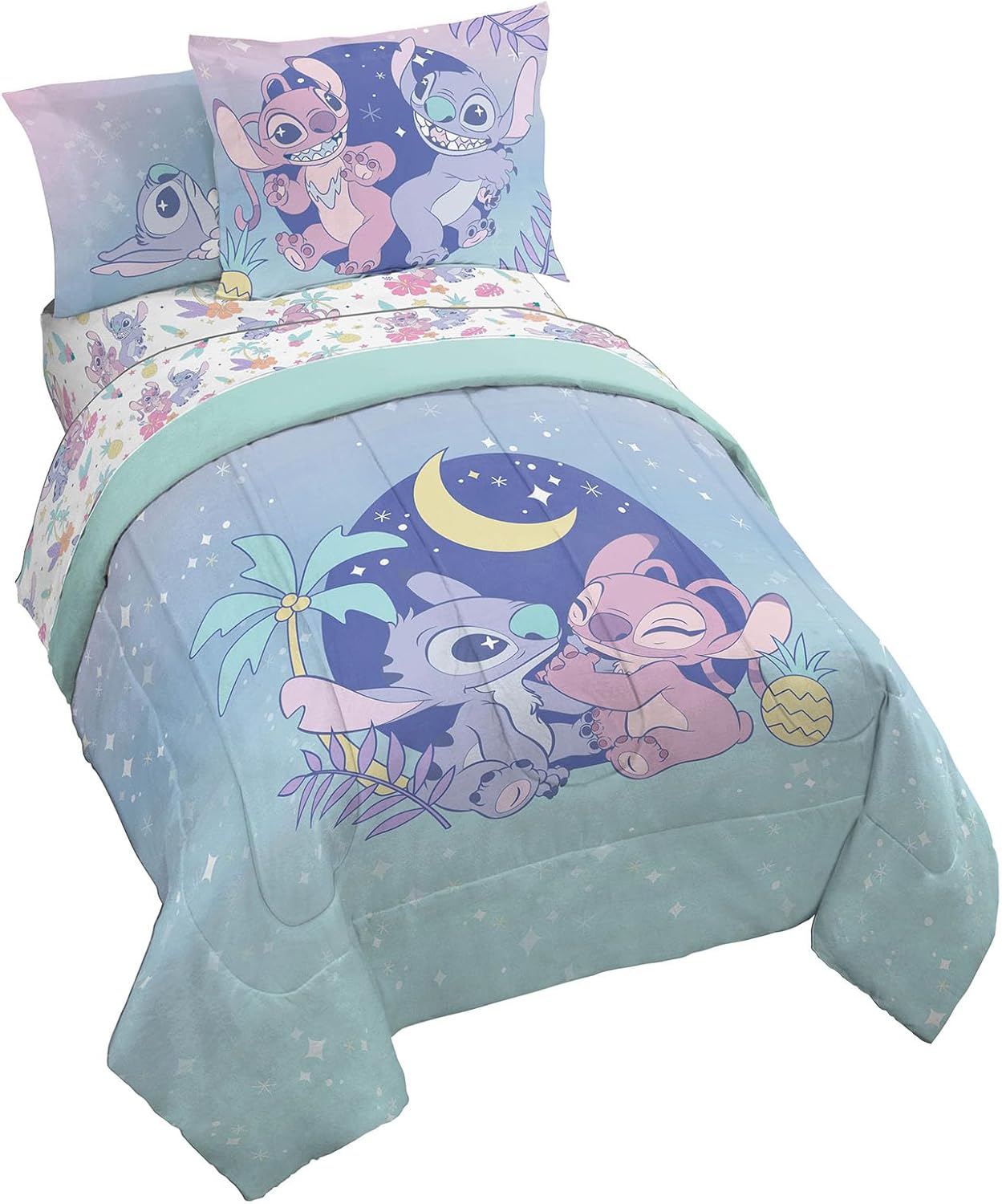 Disney Lilo and Stitch Full Size Comforter Set - 7 Piece Floral Bedding ...