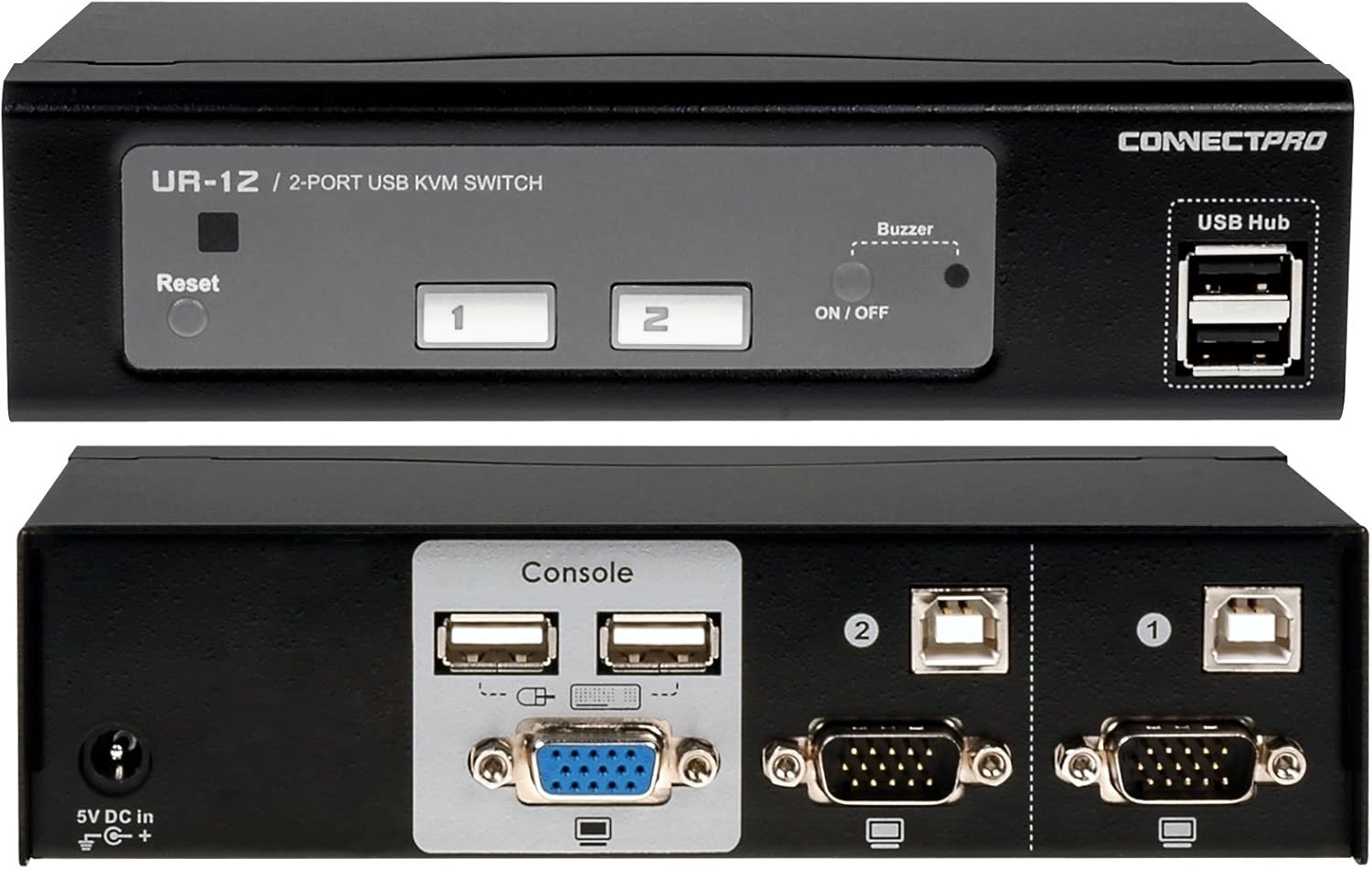 Amazon.com: ConnectPRO UR-12-KIT , 2-port USB 2.0 KVM Switch with ...