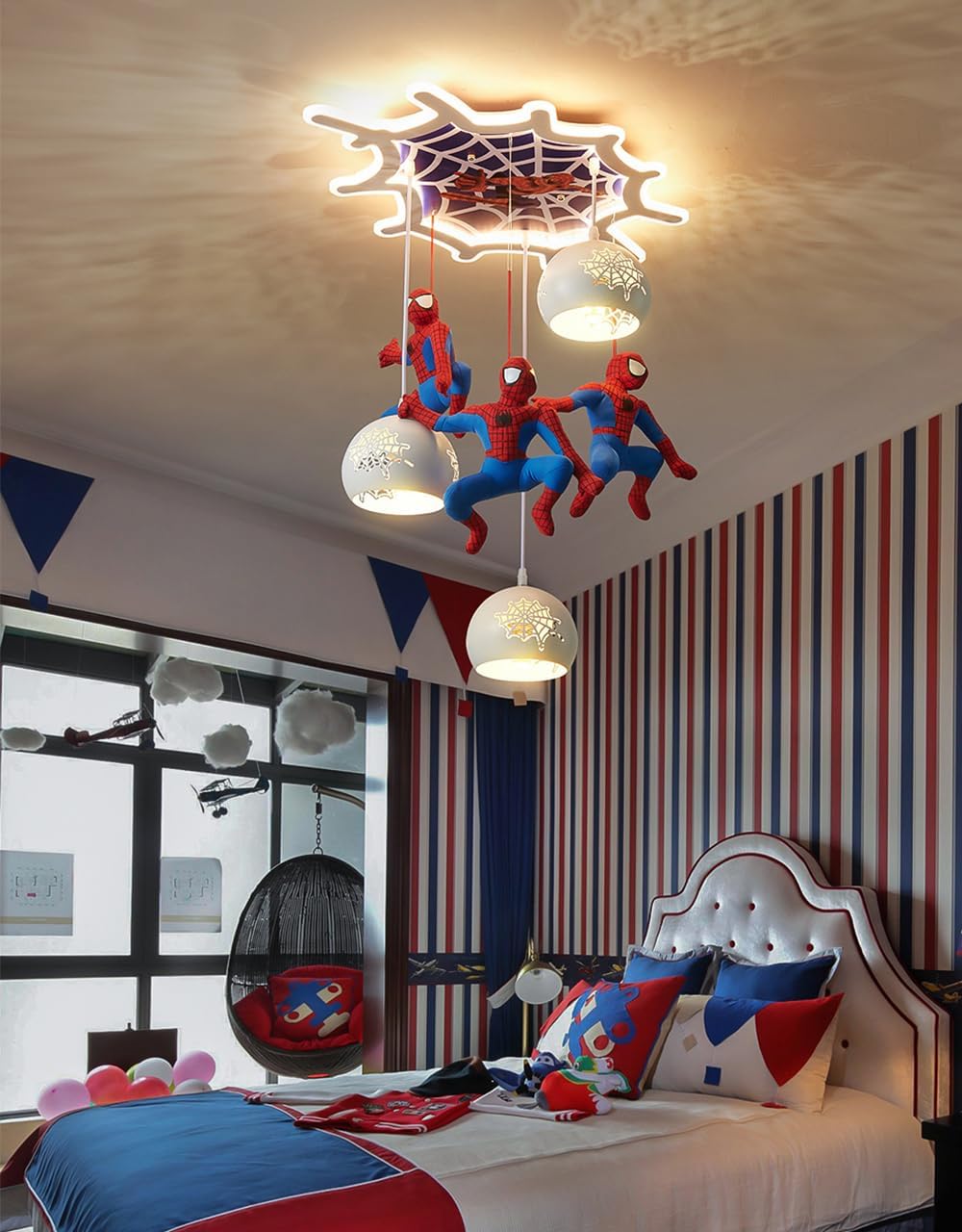 Children's Room Superhero Chandelier Boys Dining Room LED Ceiling Light ...