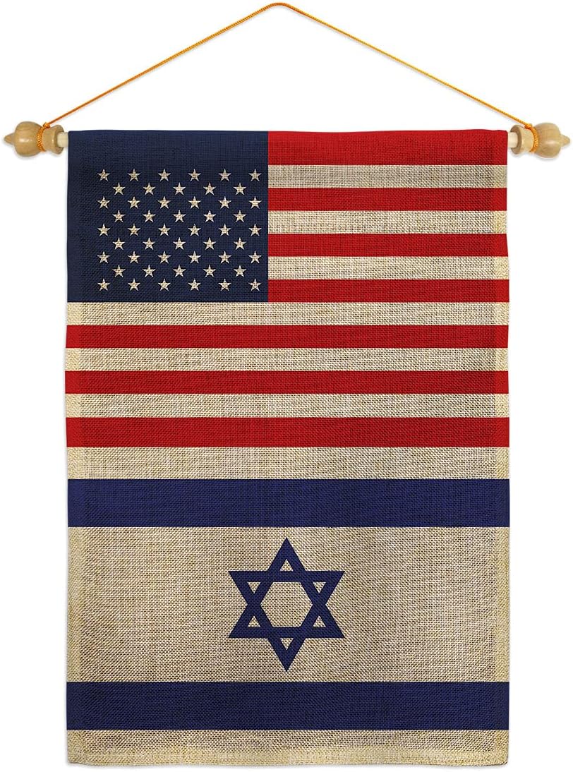 Amazon.com : Israeli American Flag Bandera de Israel Wood Dowel Set ...