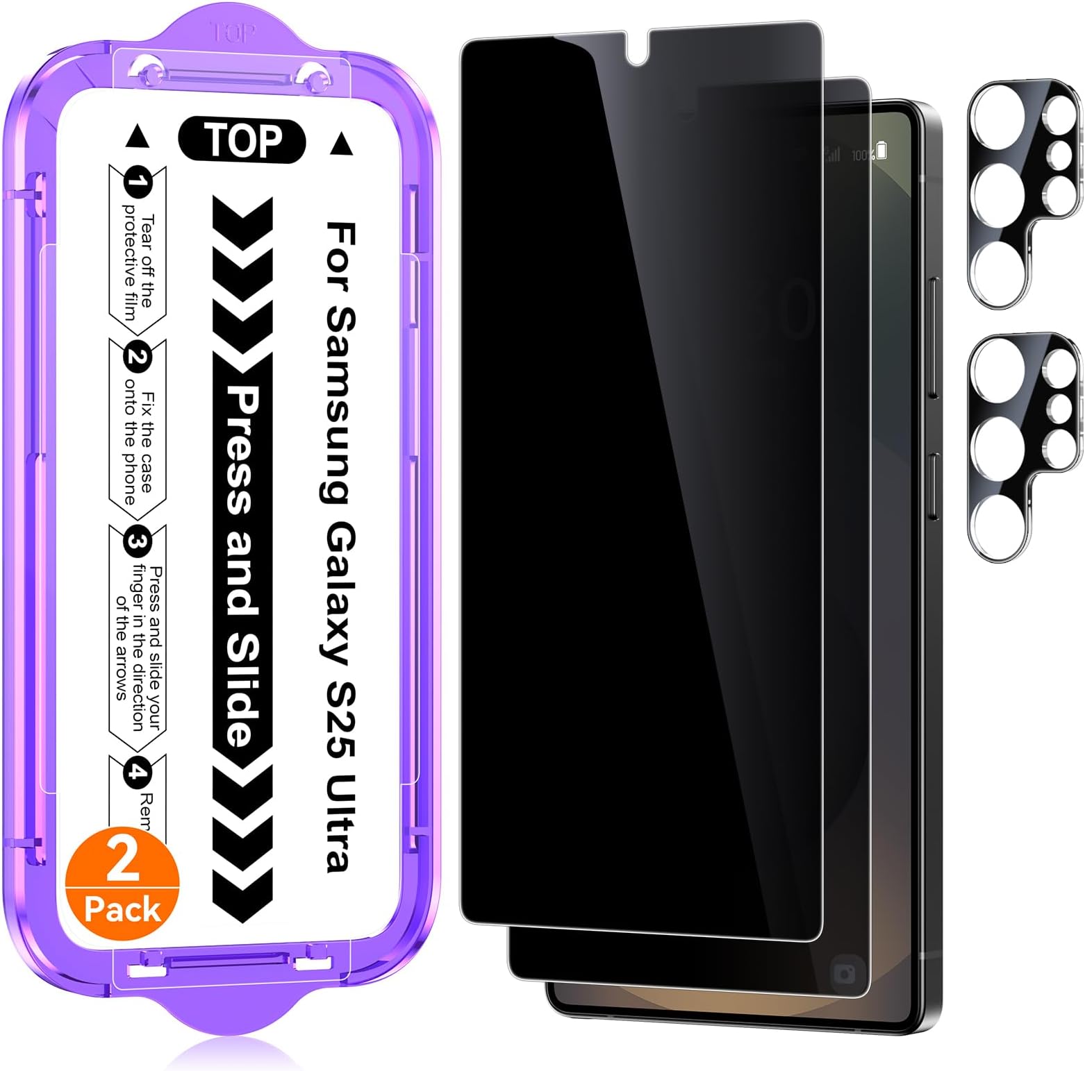 Amazon.com: WYQLTD 2 Pack for Samsung Galaxy S25 Ultra Privacy Screen ...