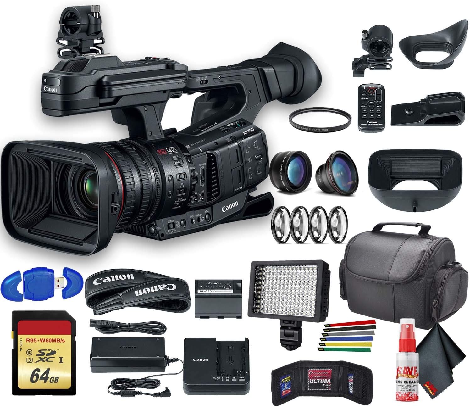 Amazon.com : Canon XF705 4K 1" Sensor XF-HEVC H.265 Pro Camcorder ...