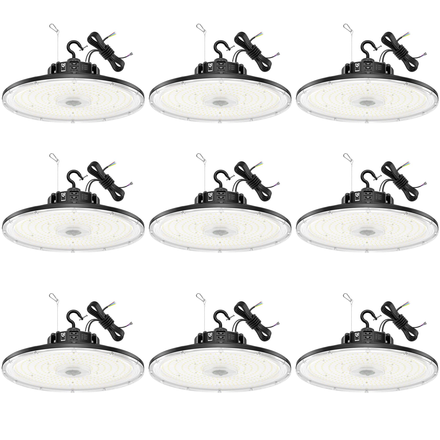 BBESTLED 9Pack UFO LED Low Bay Light 4000K 80W 100W 150W 21,000Lumen ...