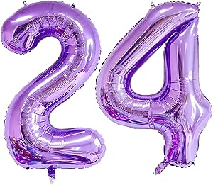 Amazon.com: Number 24 Balloons 32 Inch Digital Balloon Alphabet 24th ...