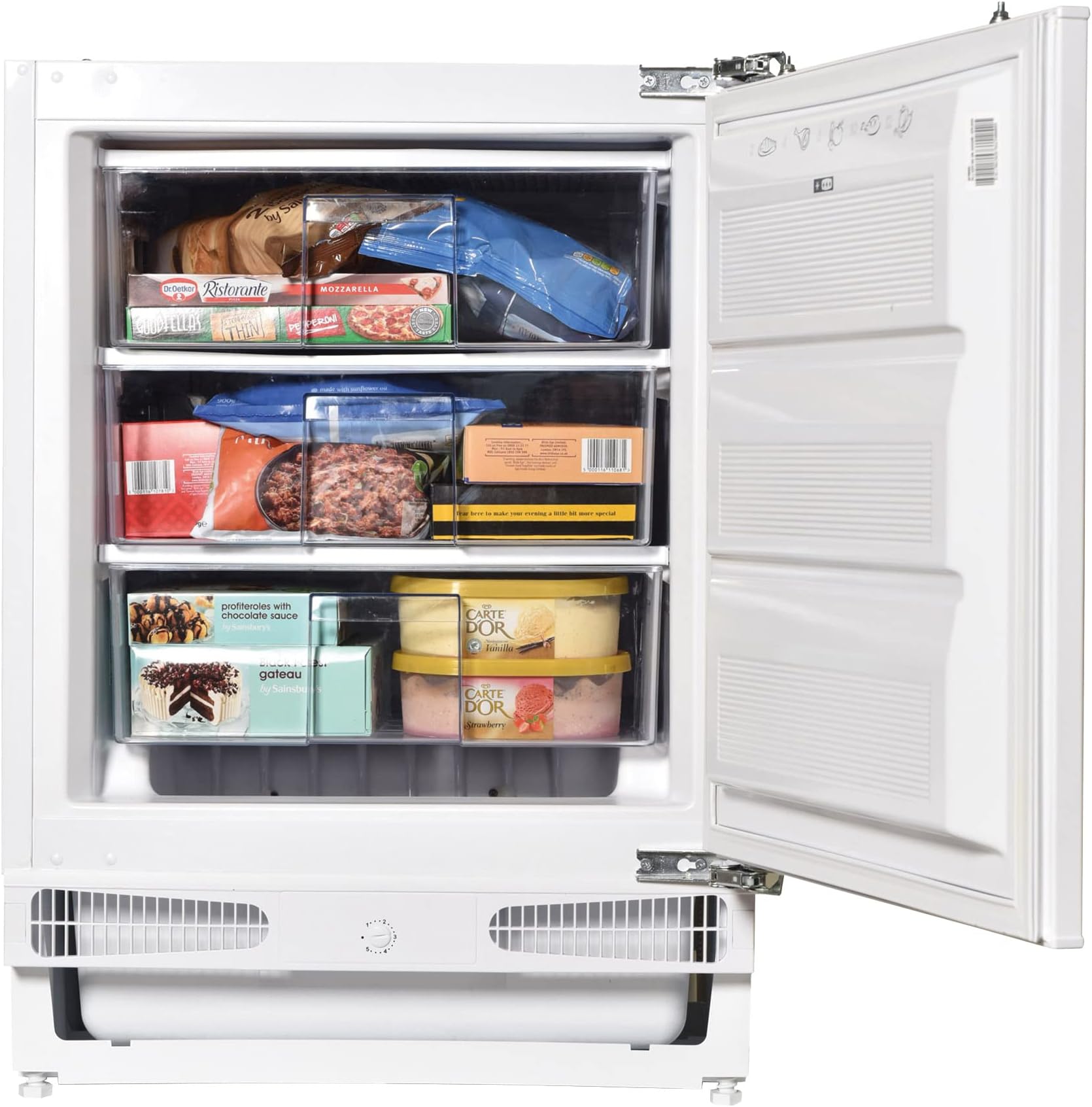 Statesman Freestanding U355W Under Counter Freezer, 55cm, 86 Litres, 3 ...