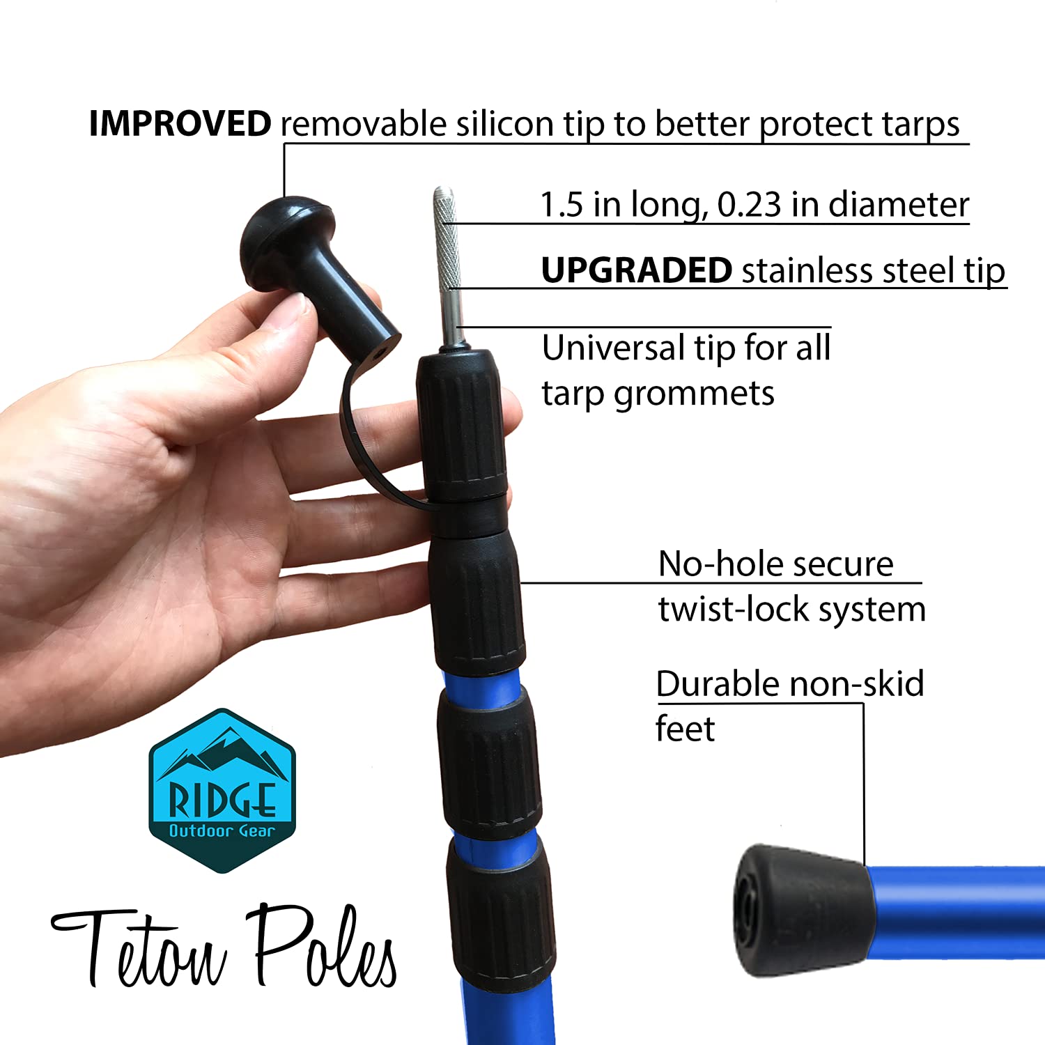 Ridge Outdoor Gear Adjustable Telescoping Tarp Tent Poles Rod ...