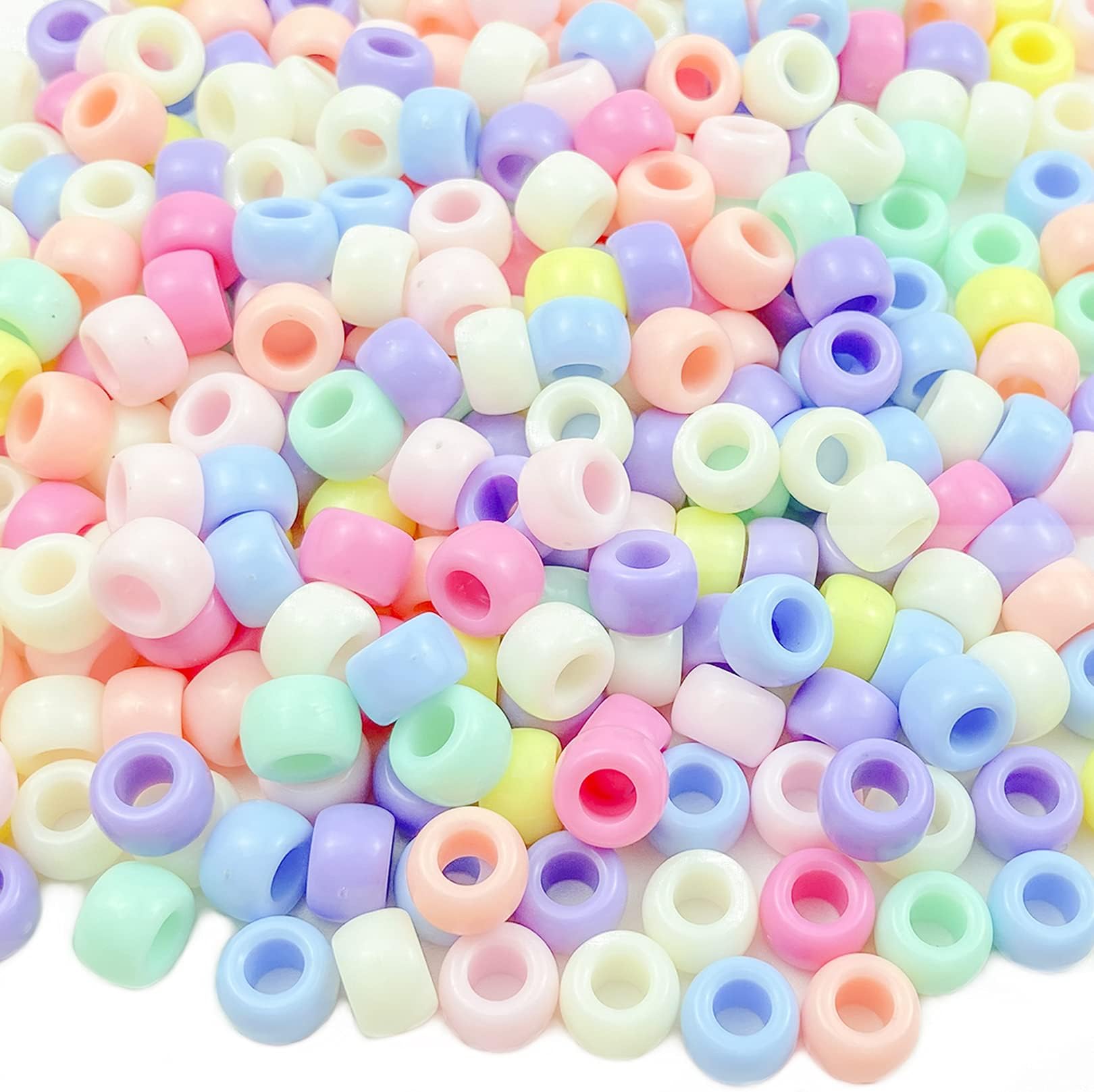 Amazon.com: Mulutoo 300 Pcs Pony Beads Candy Color Acrylic Mix Craft ...