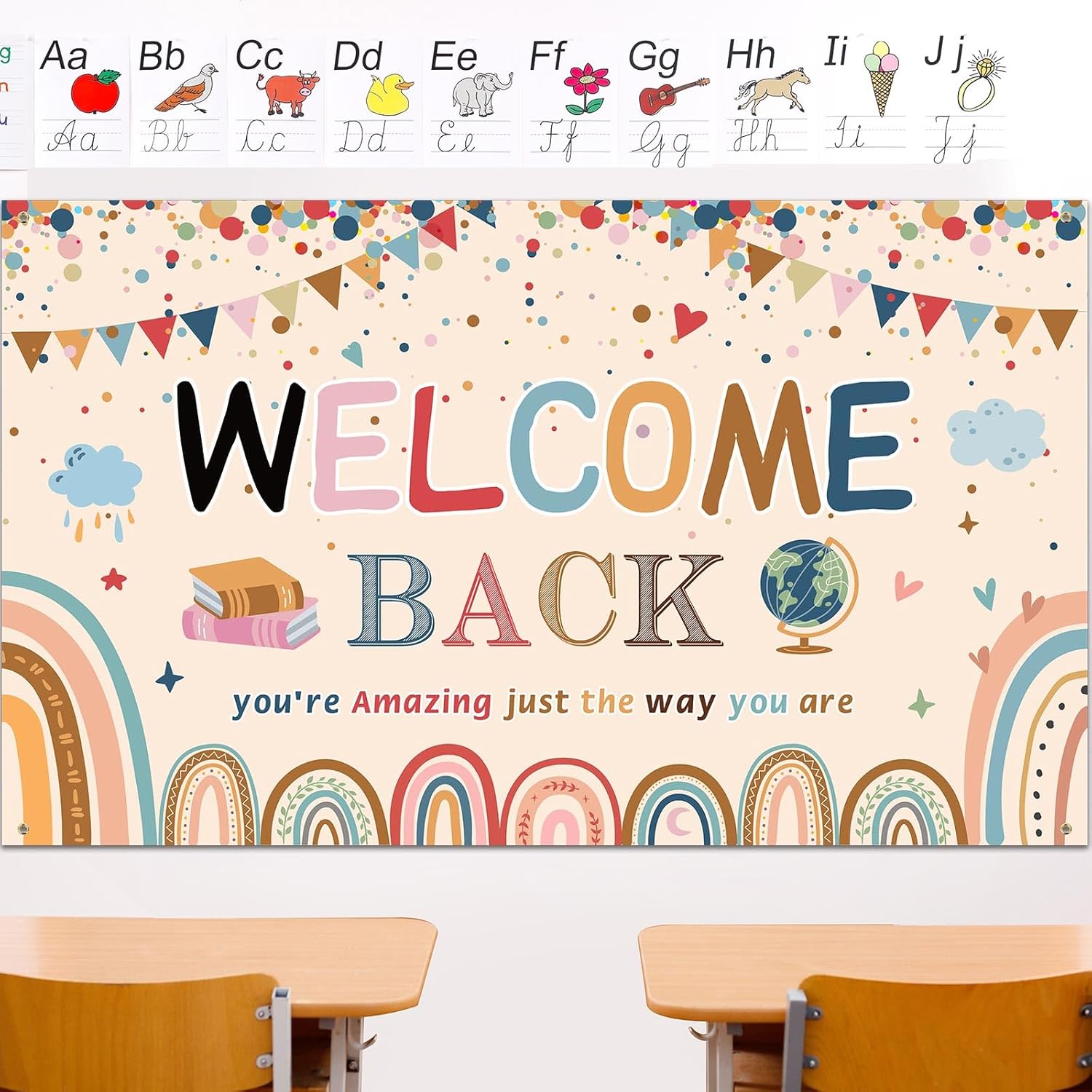 Amazon.com: Tatuo Welcome Back to School Banner First Day of School ...