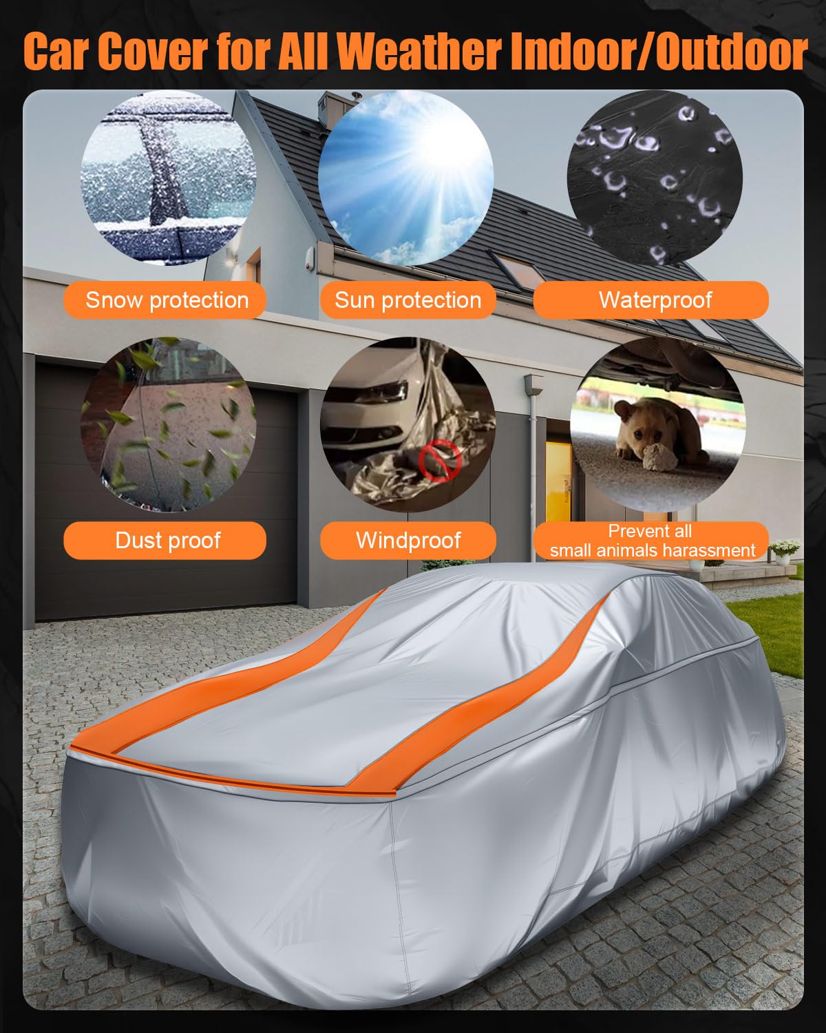 Snapklik.com : Sliver Full Enclosed Small Car Covers Universal Fit ...