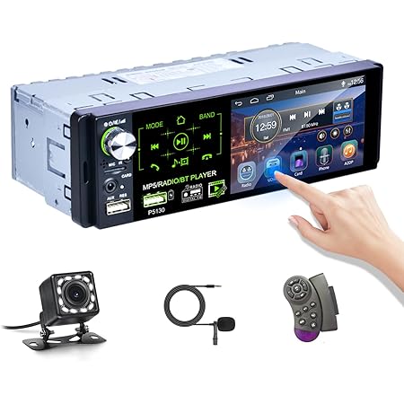 Amazon.com: Single Din Bluetooth Car Stereo with Backup Camera, 4.1 ...