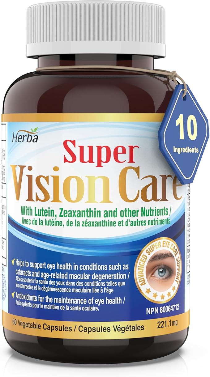Herba Vision Care Supplement - Eye Vitamins with Lutein and Zeaxanthin ...