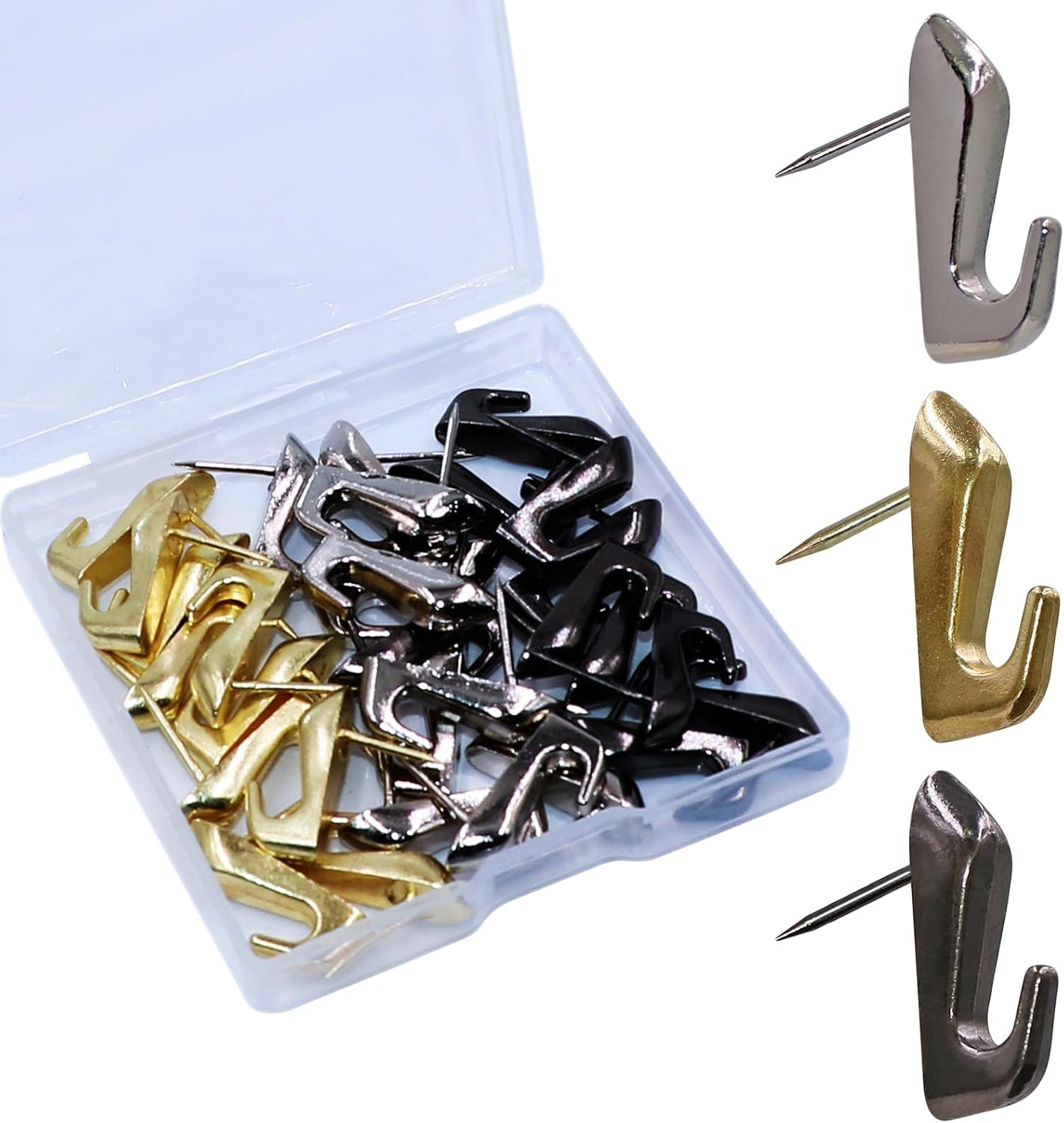 30 PCS Push Pin Picture Hooks, thumbtacks for Wall Hanger, Picture ...