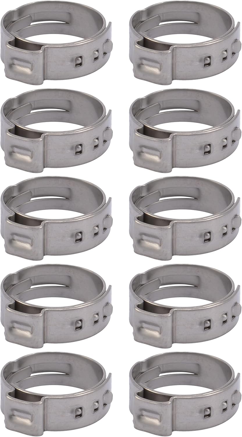 SharkBite 3/4 Inch Clamp Ring, Pack of 10, Stainless Steel Plumbing ...