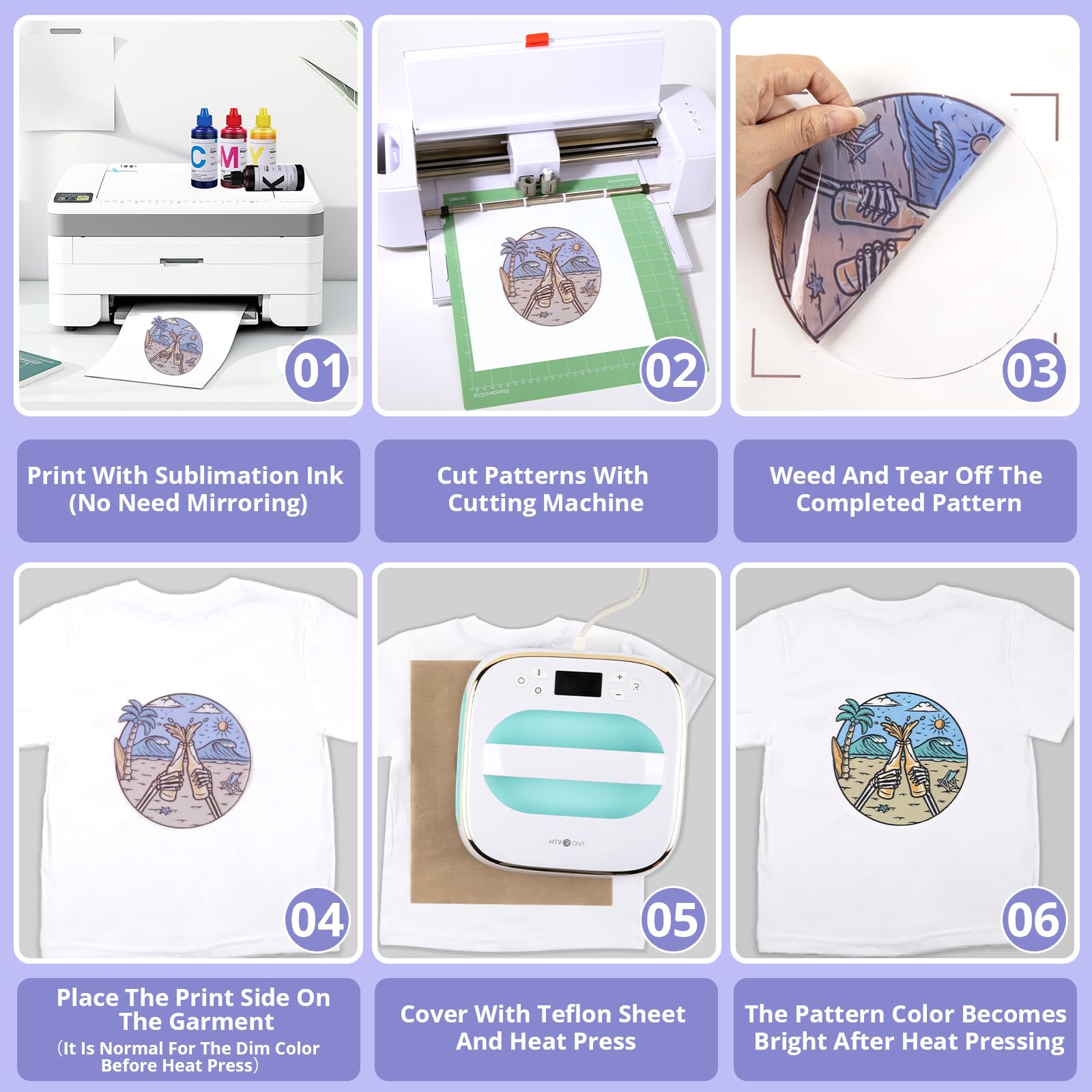 Snapklik.com : Sublimation Printable HTV - 15 Pack Sublimation ...