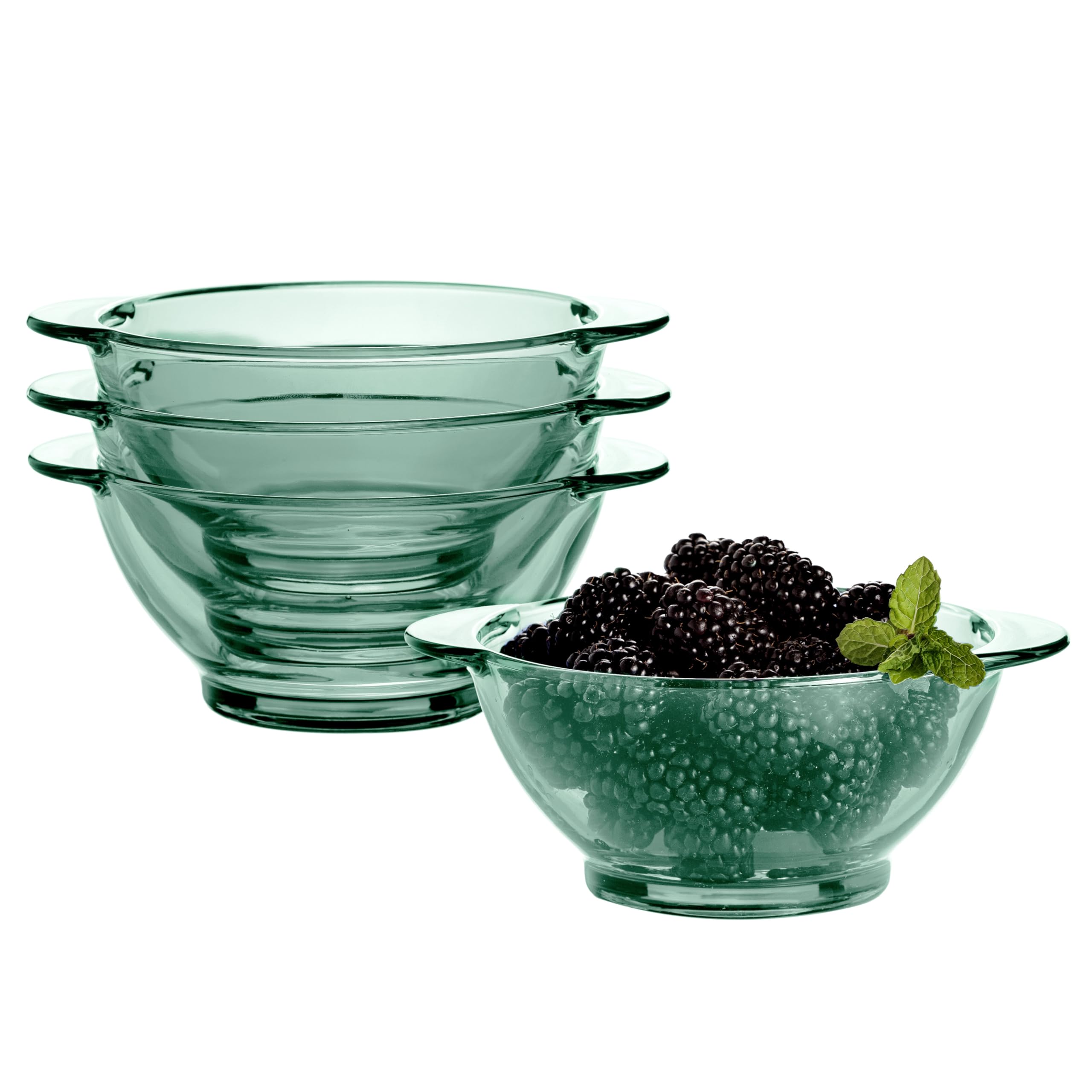 Amazon.com: STPGoods Glass Dinner Plates - Set of 4, Blue Cobalt ...