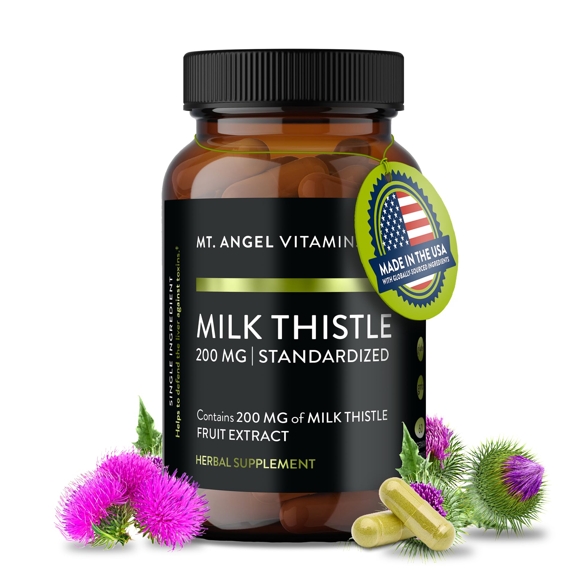 Amazon.com: Mt. Angel Vitamins' Milk Thistle - Vegetarian Liver Support ...