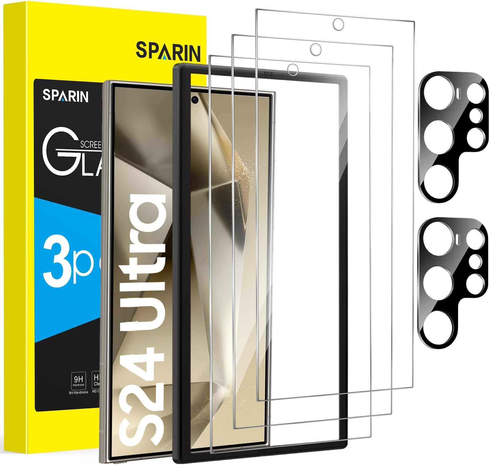 Mkeke 2+2+1 For Samsung Galaxy S24 Ultra Screen Protector 2 Pack ...