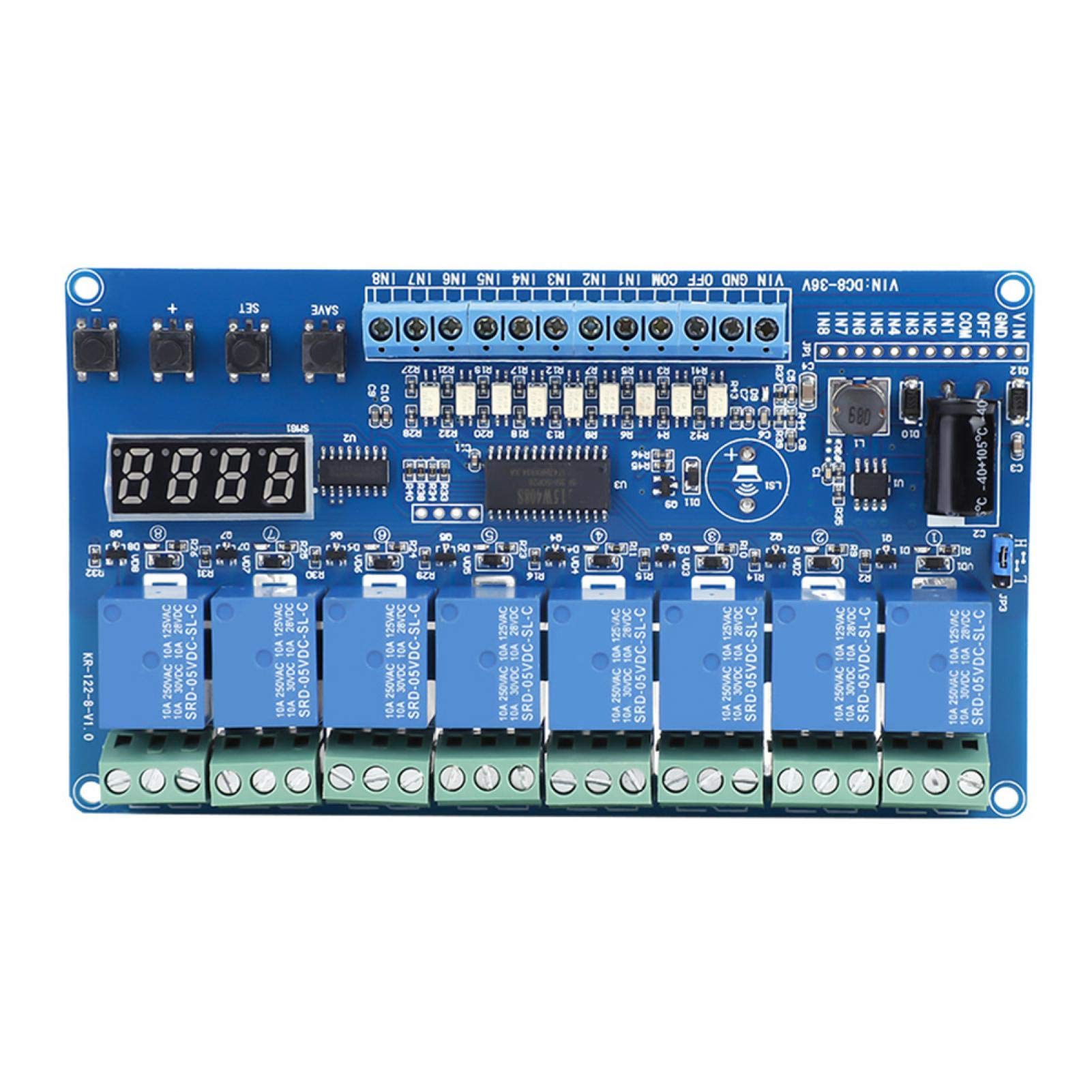 DC 8-36V 8-Channel Multifunction Time Delay Relay Interface Board ...