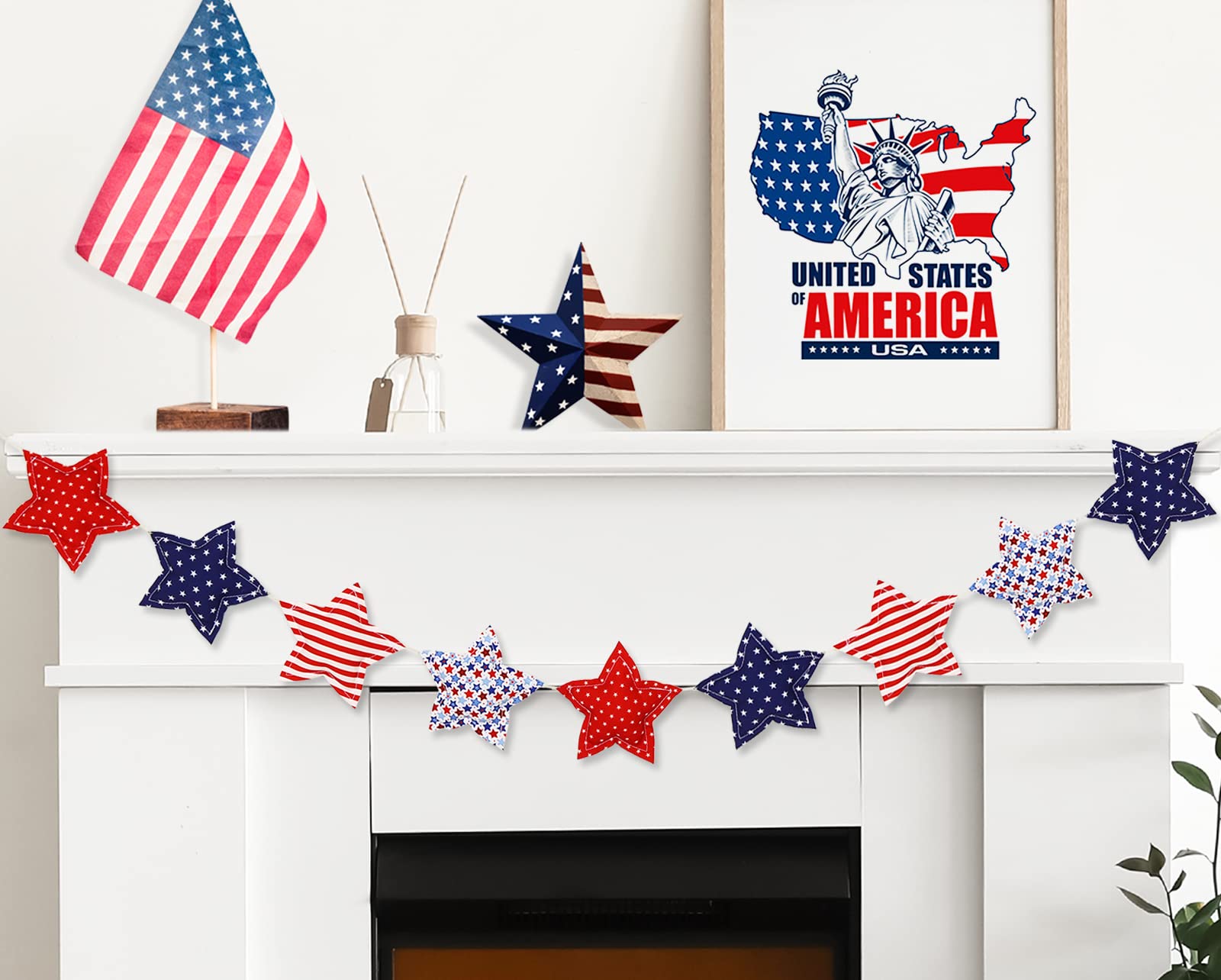 Red White And Blue Stars Banner Clipart