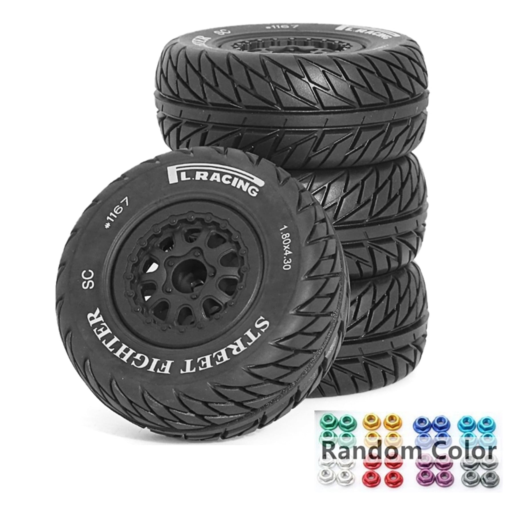 Amazon.com: Chanmoo 1/10 RC Short Course Truck Wheels and Tires with ...