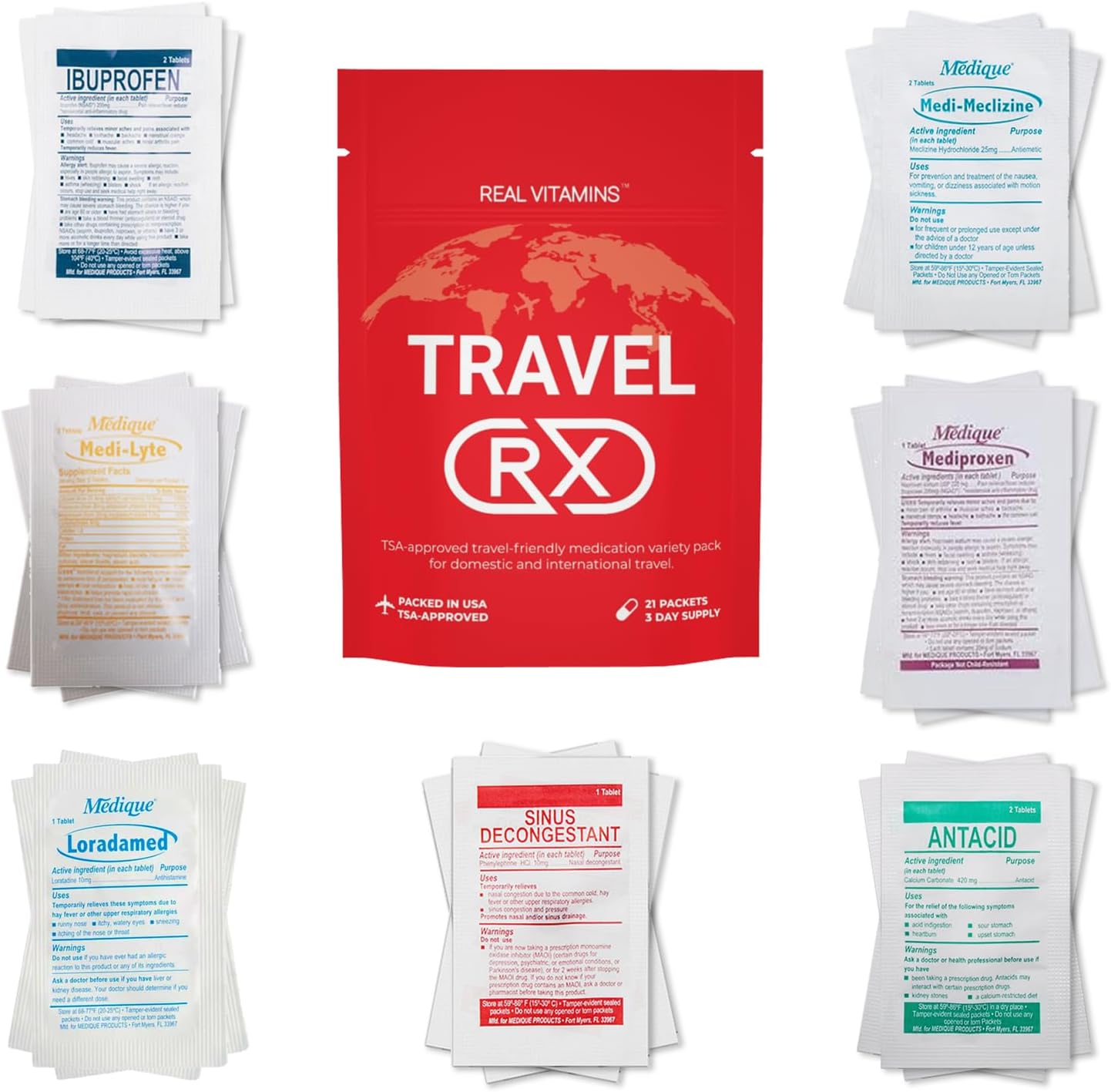 Amazon.com: Real Vitamins Travel RX - 63 PCS TSA-Approved Travel ...