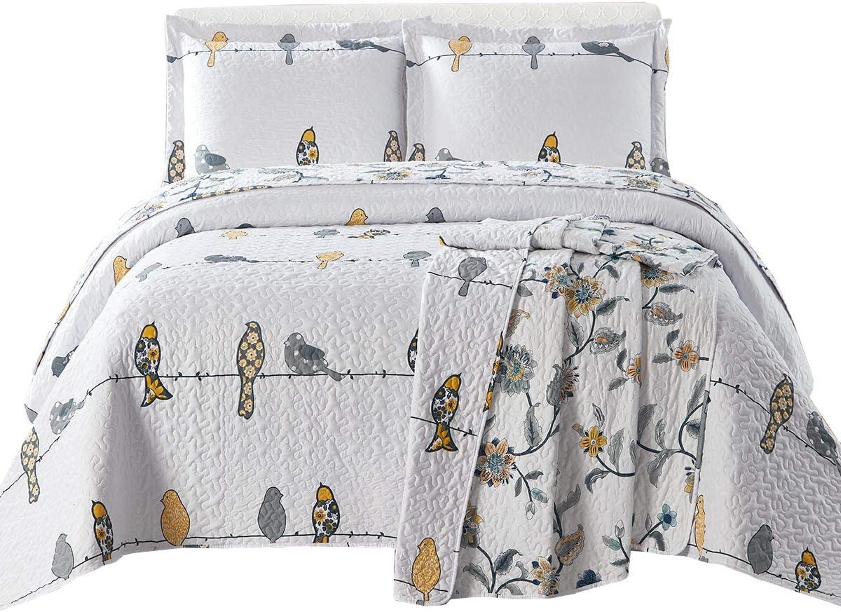 Amazon.com: Levtex Home - Mockingbird Quilt Set - King/Cal King Quilt ...