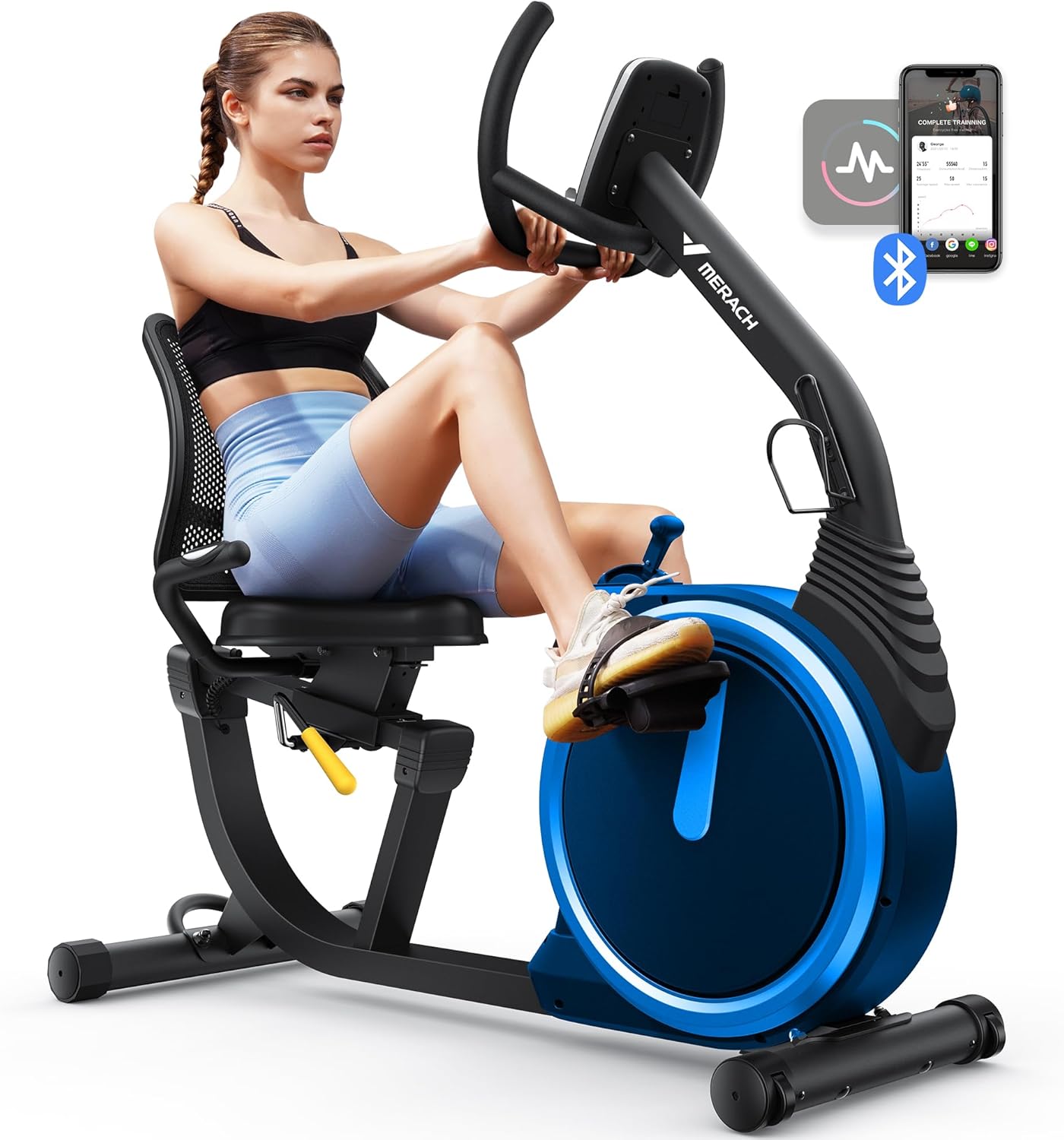 Amazon.com : MERACH Recumbent Exercise Bike for Home with Smart ...