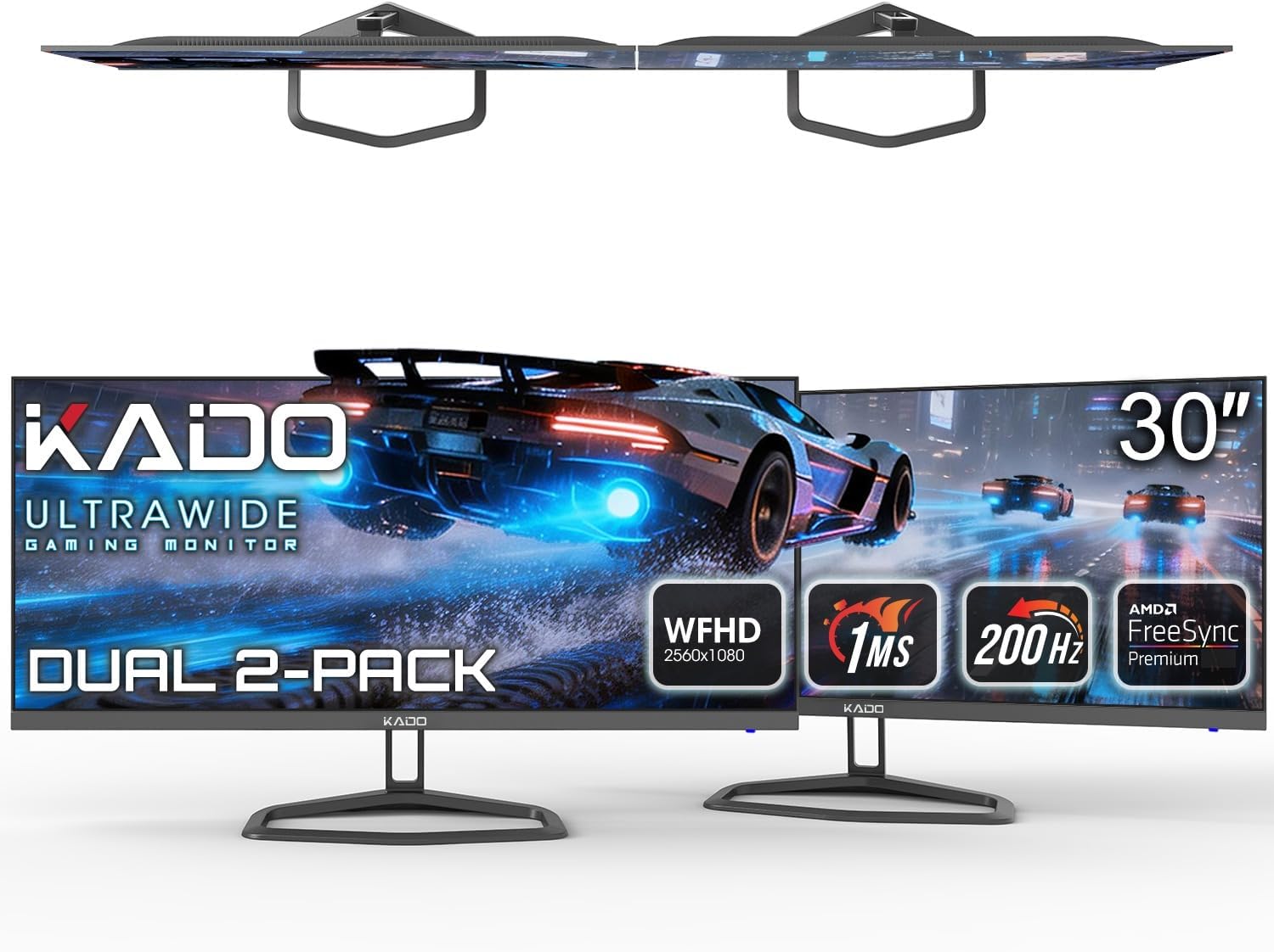 Amazon.com: Kado Dual Gaming Monitor Setup - 2-Pack 30" Ultrawide ...