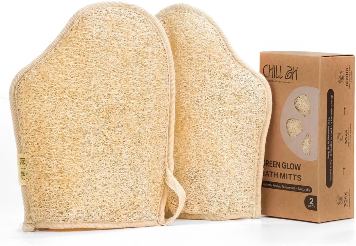Amazon.com: 2 Pack 100% Natural Exfoliating Hemp Glove Mitt Mitten ...