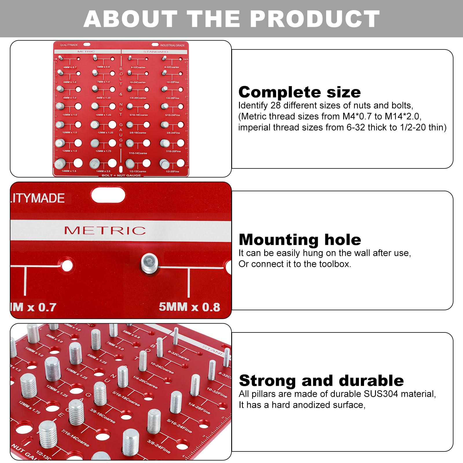 Snapklik.com : Thread Checker, Nut And Bolt Thread Checker Set ...