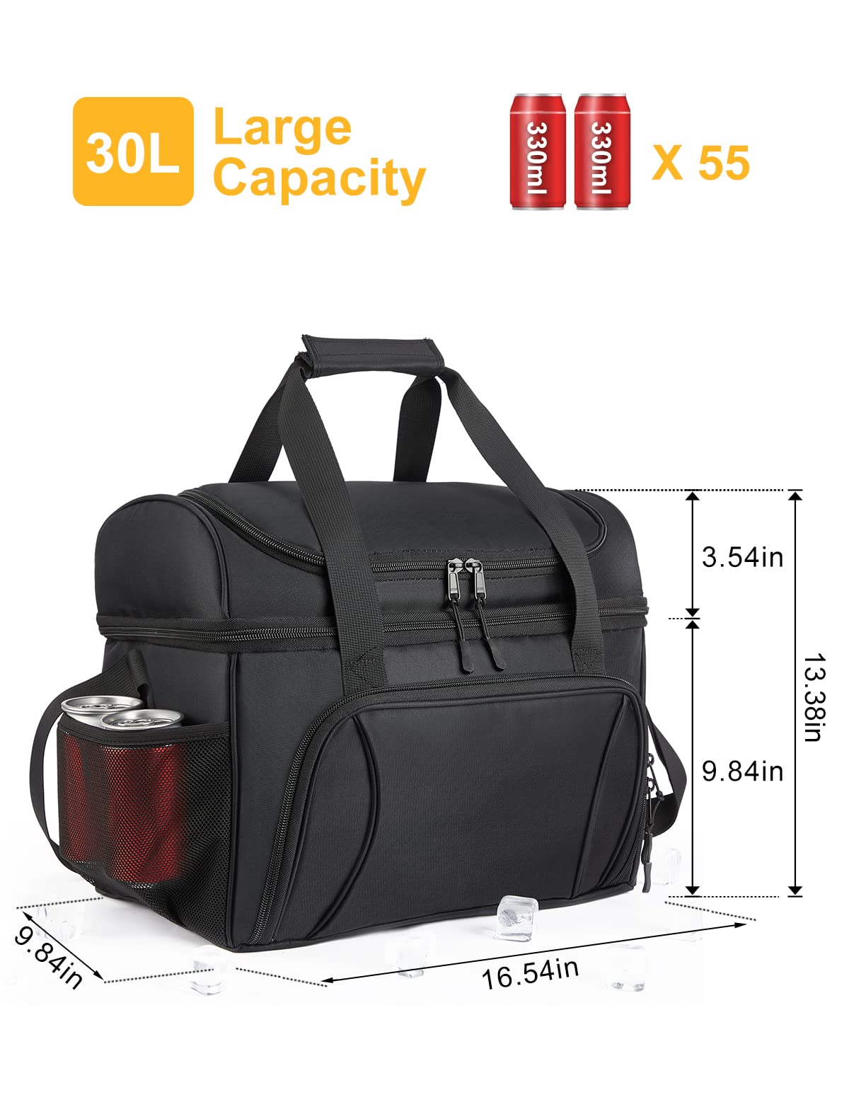 Double Leaves F40C4TMP 30L Extra Large Cooler Bag Insulated Flight ...