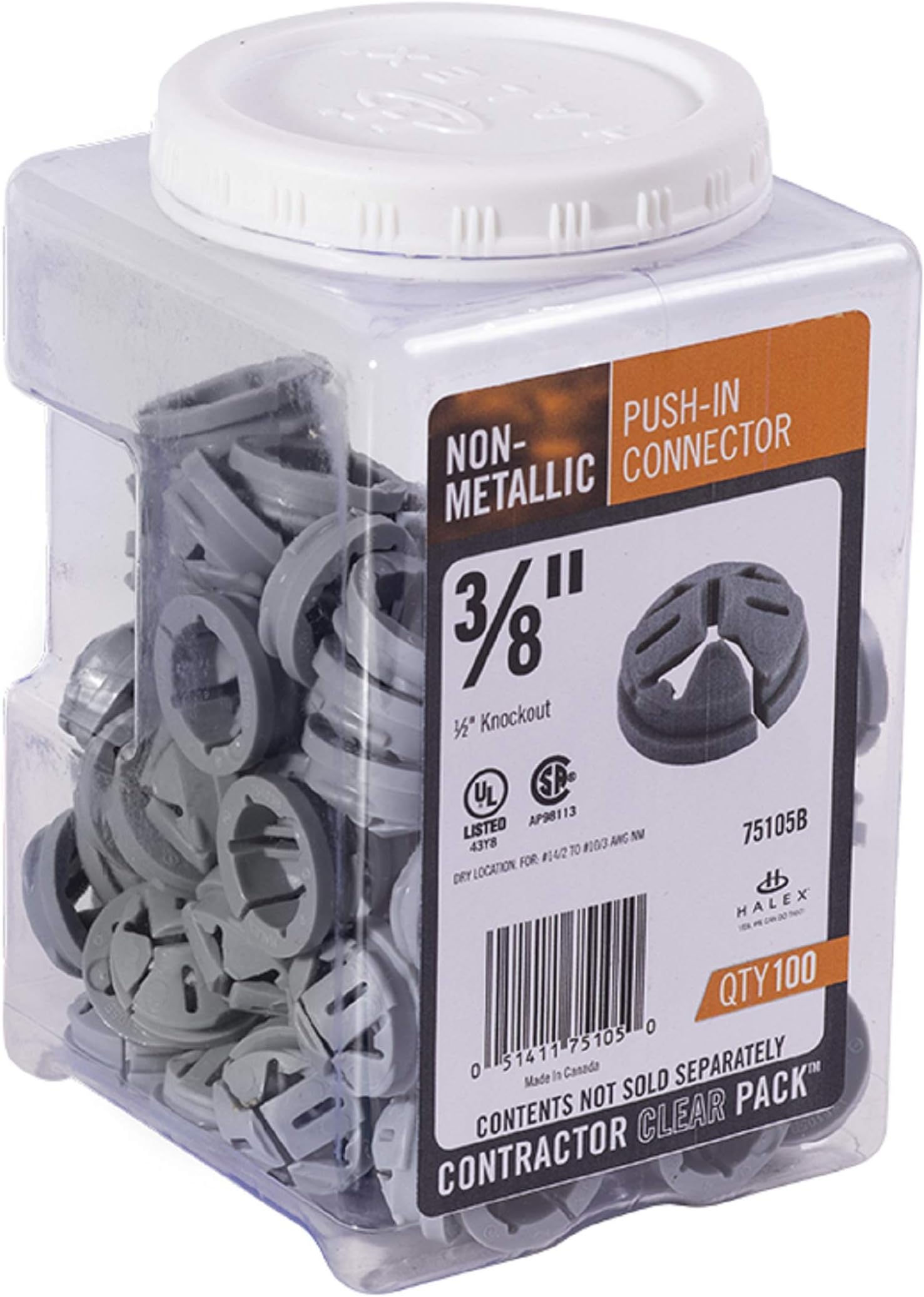 Sigma Electric ProConnex C-500 NM/SE Clamp Type Connector 3/8-Inch, 100 ...