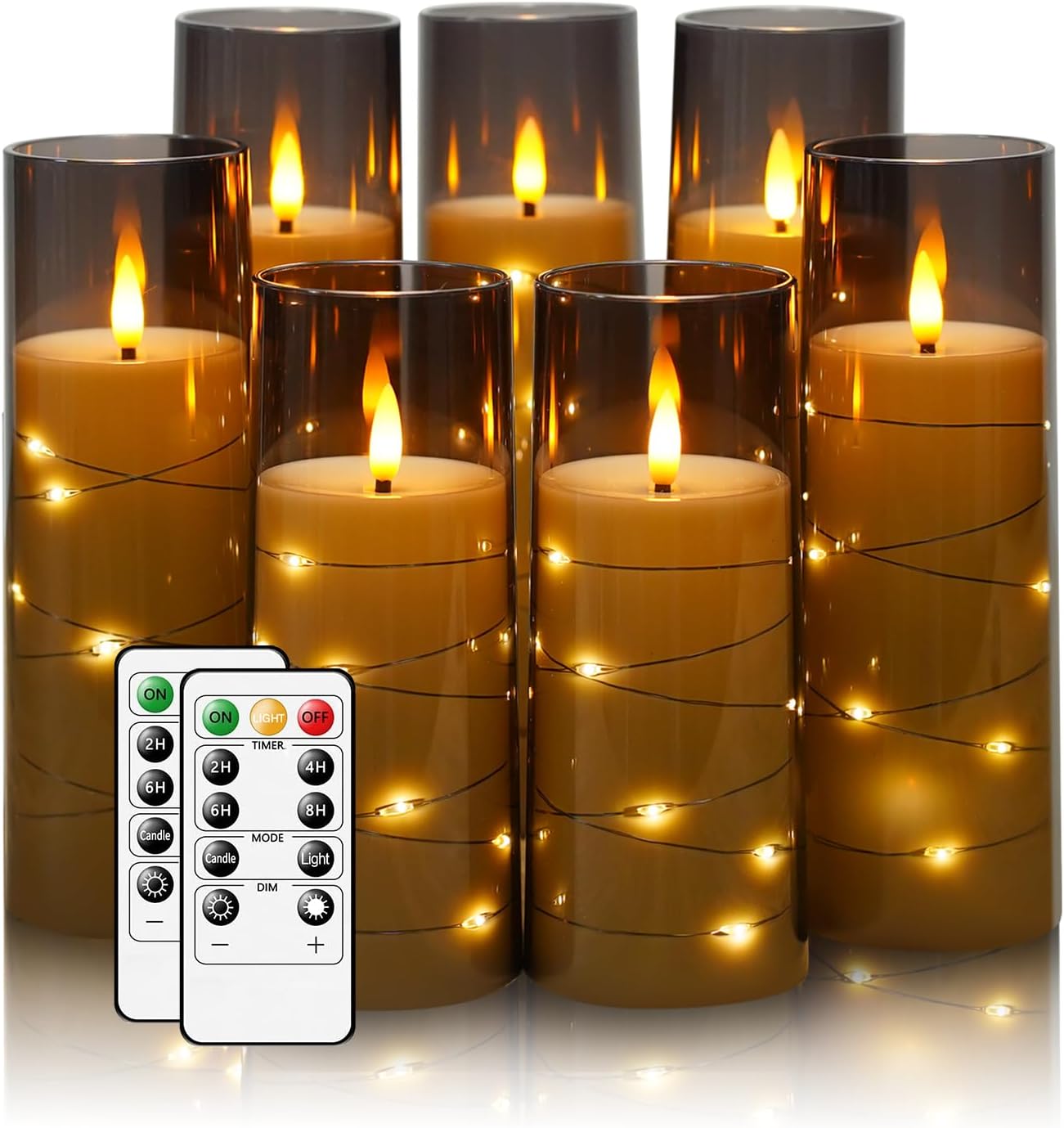 Amazon.com: Raycare Flameless LED Candles with Embedded Star String, 5 ...