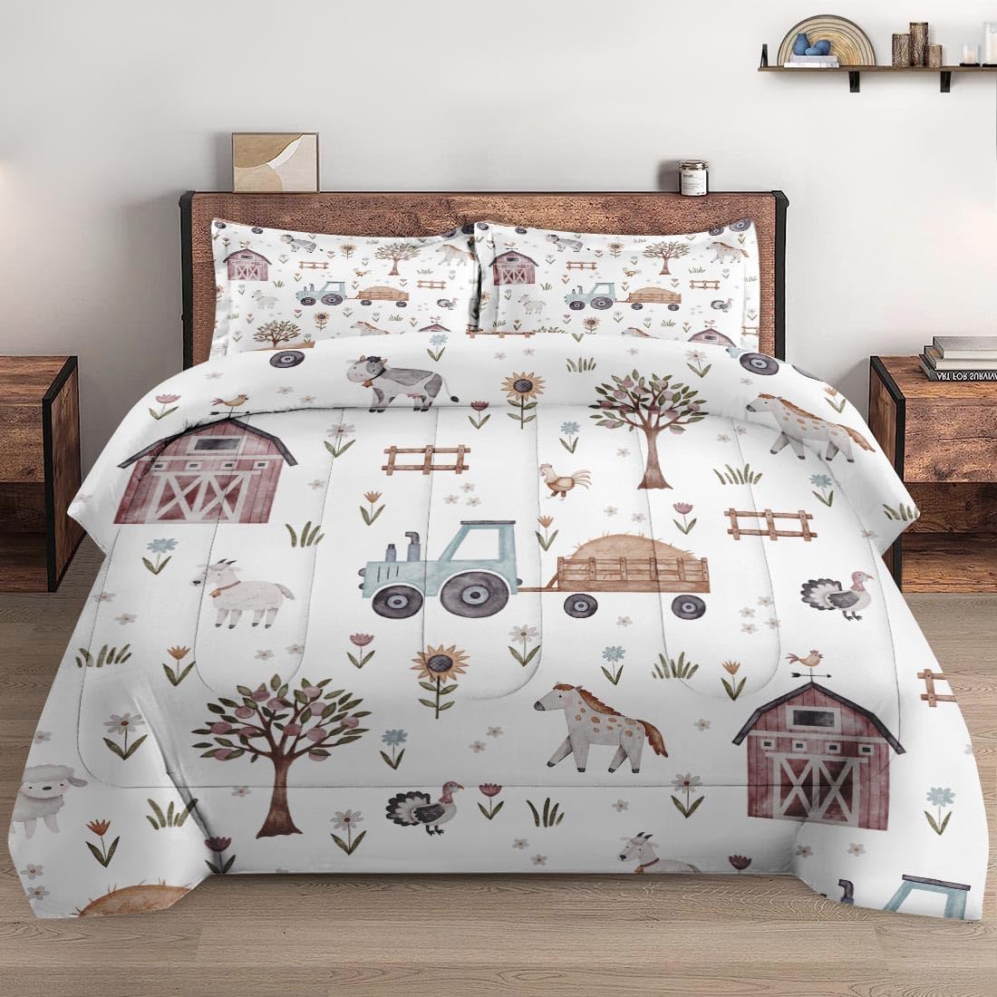 Amazon.com: WeCozy Twin Size Comforter Set with Pillowcase, Farm Animal ...
