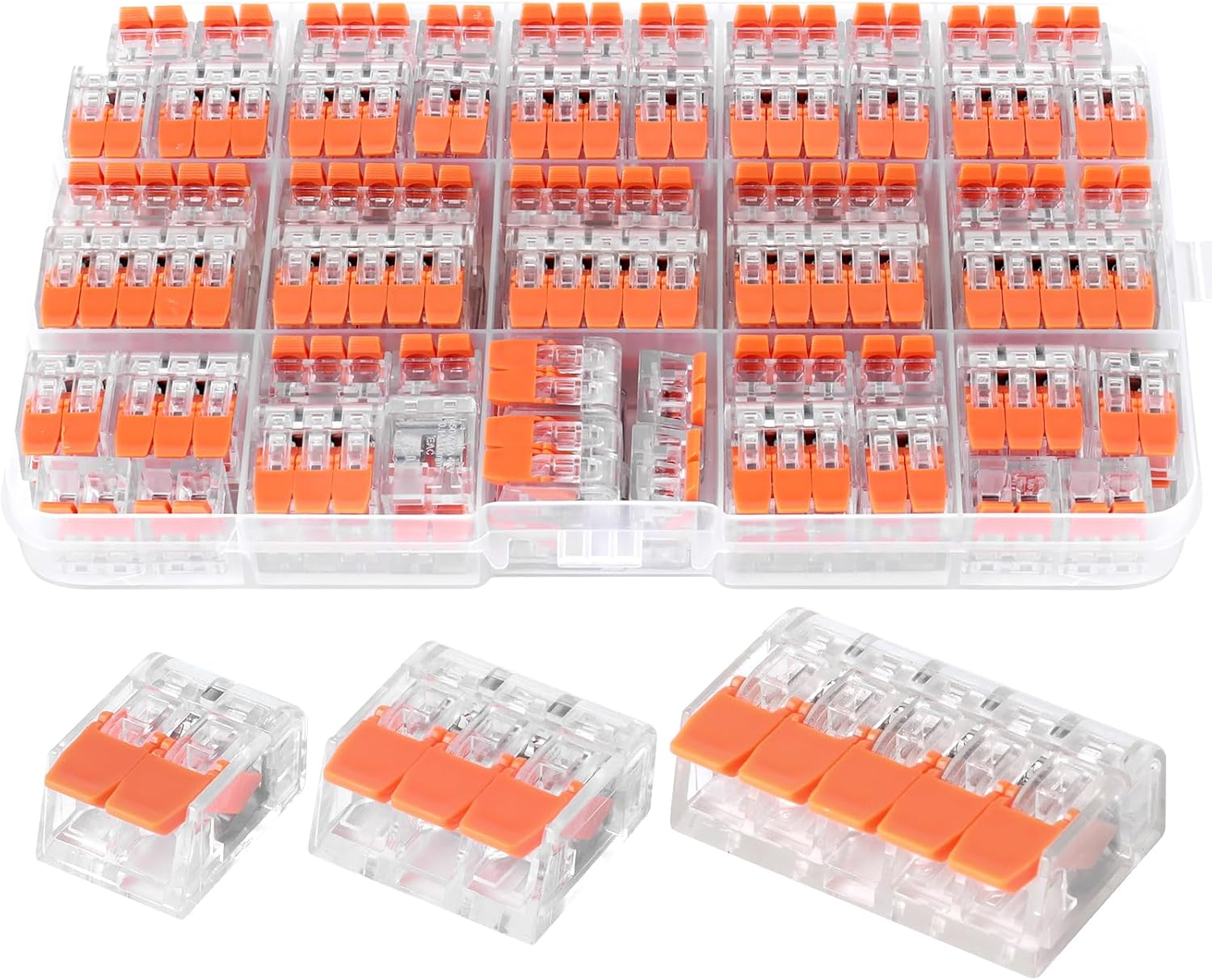 Conectores Electricos, 76 Piezas Conectores Cables Electricos Rapidos,2 Puertos*38,3 Puertos*24 ...