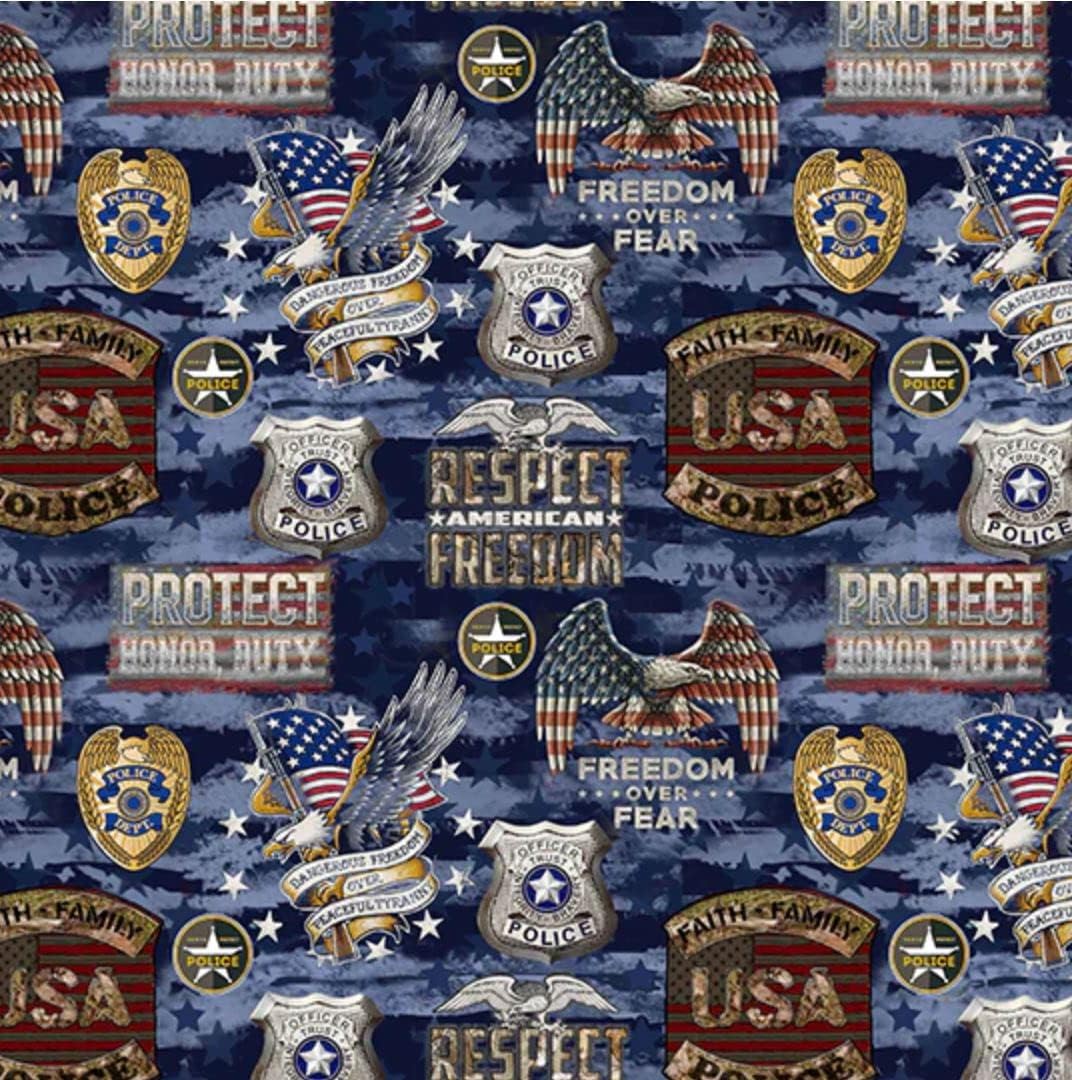 Amazon.com: SYKEL ENTERPRISES Police Office Cotton Fabric-Police ...