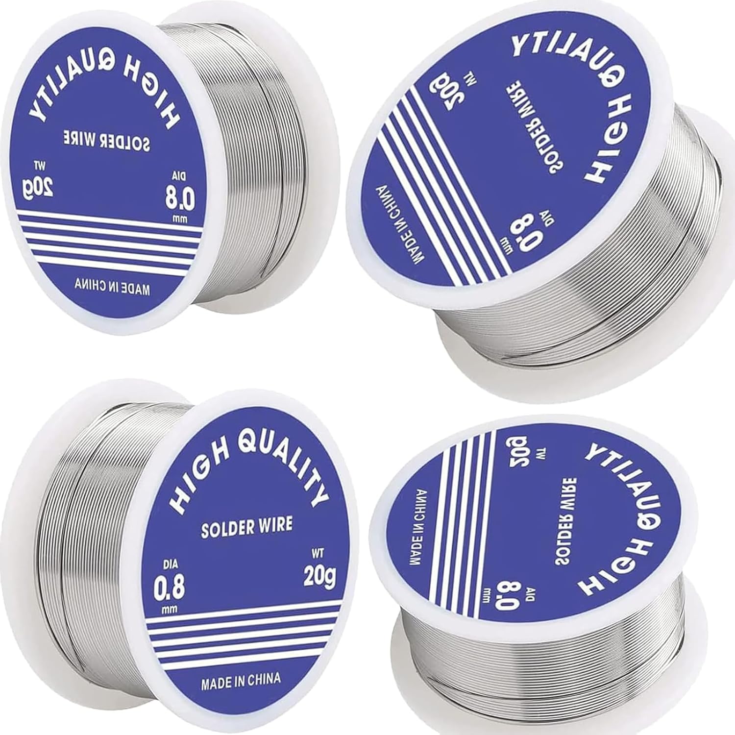 4 PCS Solder Wire, Solder Wire with Flux, Soldering Wire, 0.8mm Tin ...