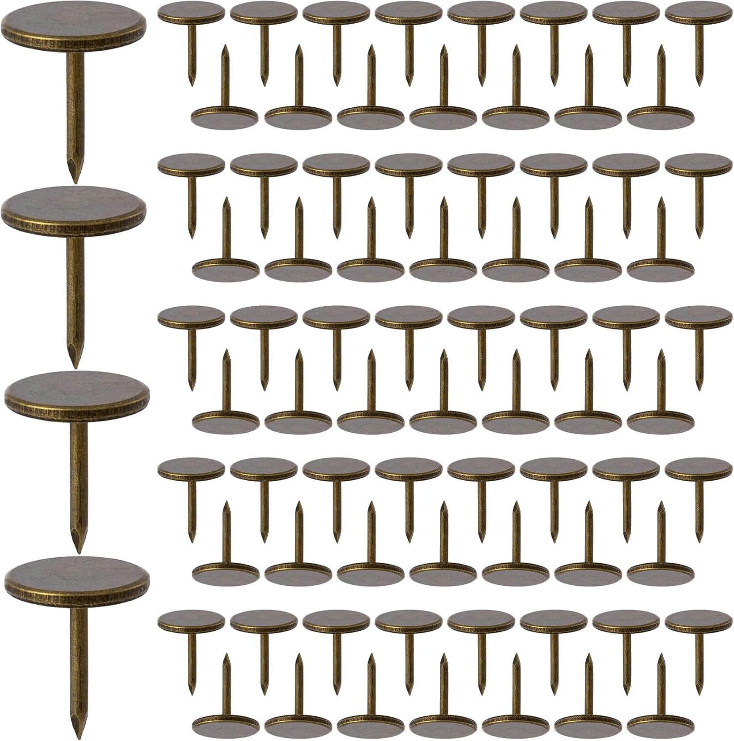 Amazon.com: Lekgavd 120pcs Flat Head Thumb Tacks for Wall, Bronze Heavy ...