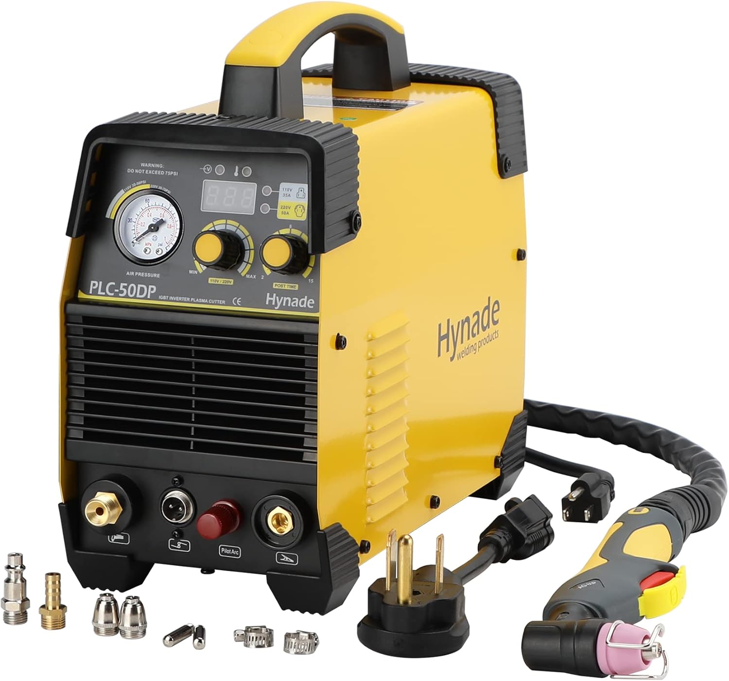 hynade Pilot Arc Plasma Cutter, PLC-50DP 50Amp High Frequency Non-Touch ...