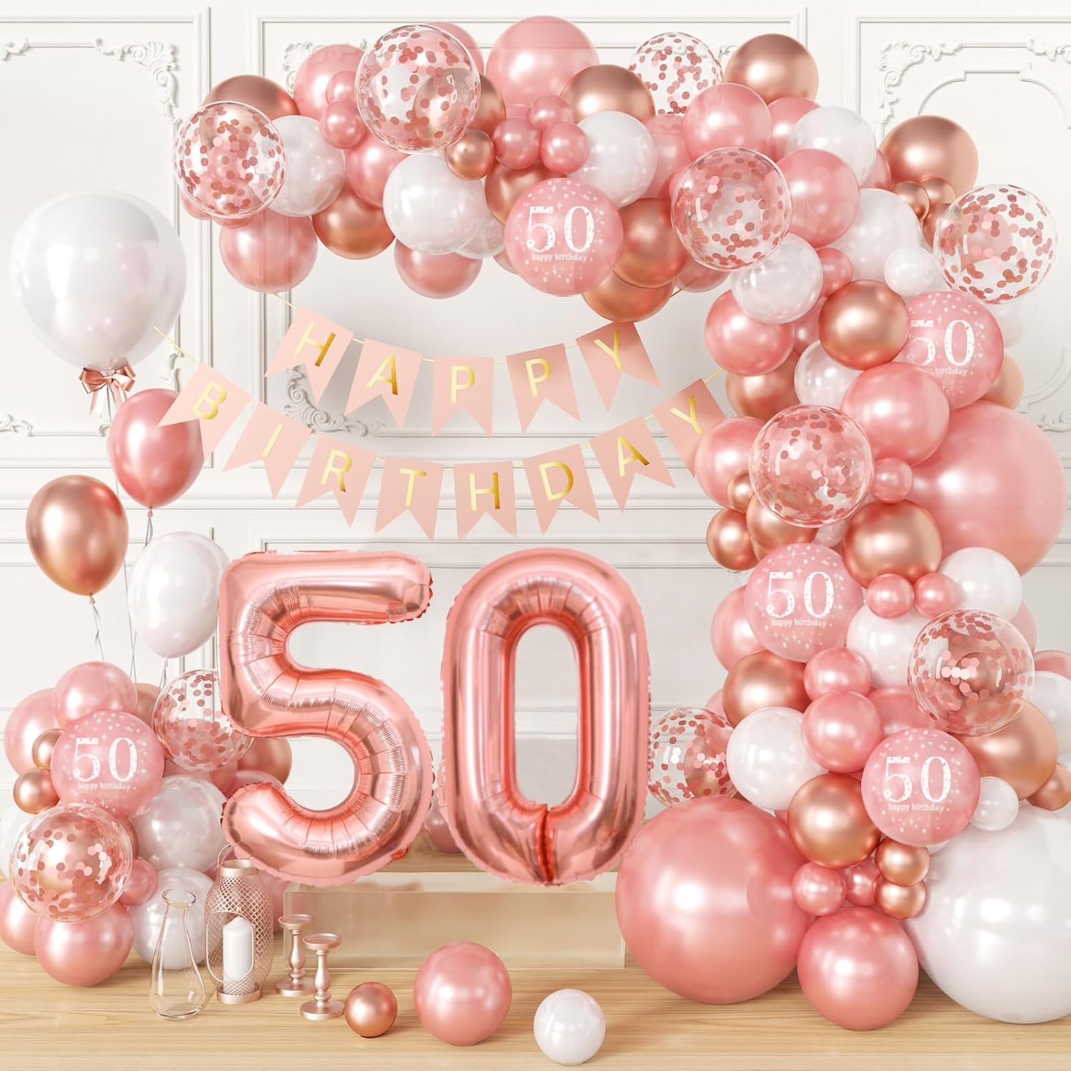 Amazon.com: Sllyfo 100pcs 50th birthday decorations for women,50th ...