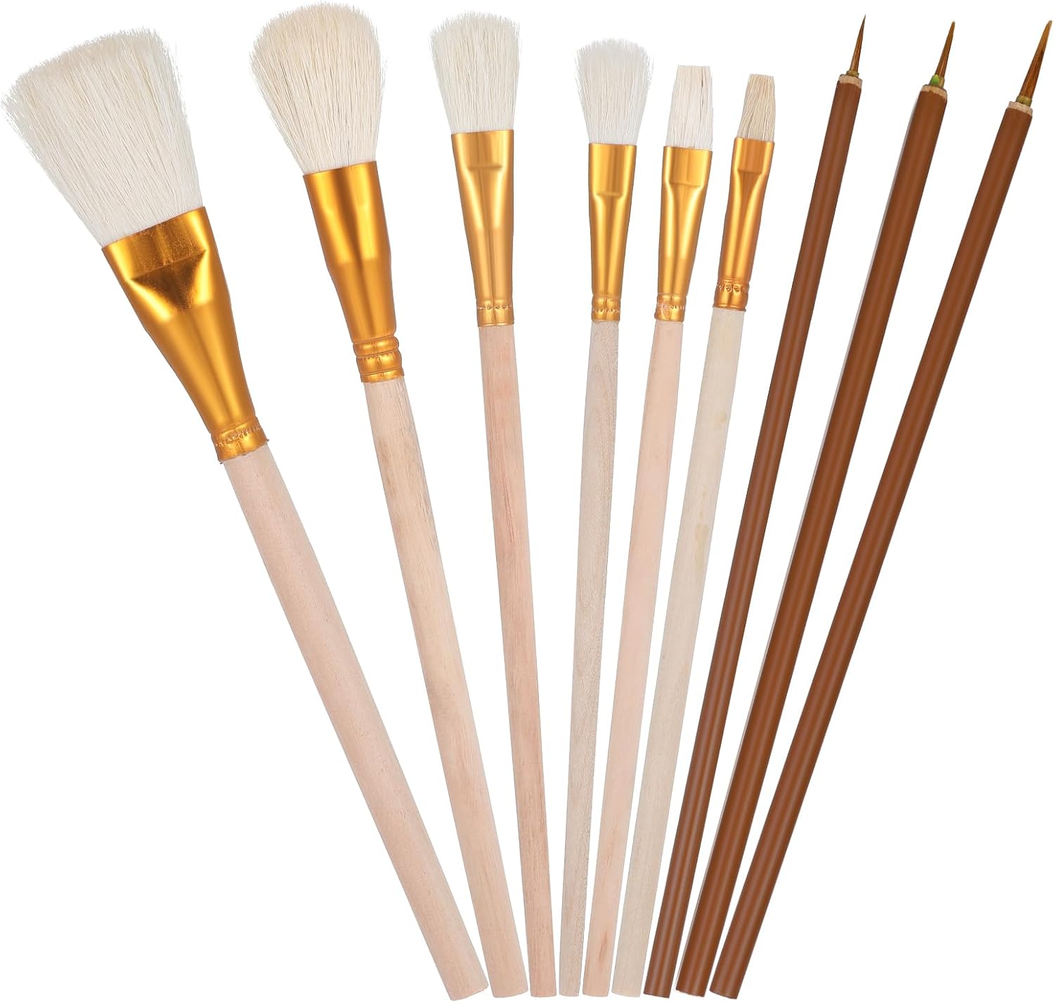 Amazon.com: Glaze Brushes for Pottery, 9 PCS Goat Hair Mop Blending ...