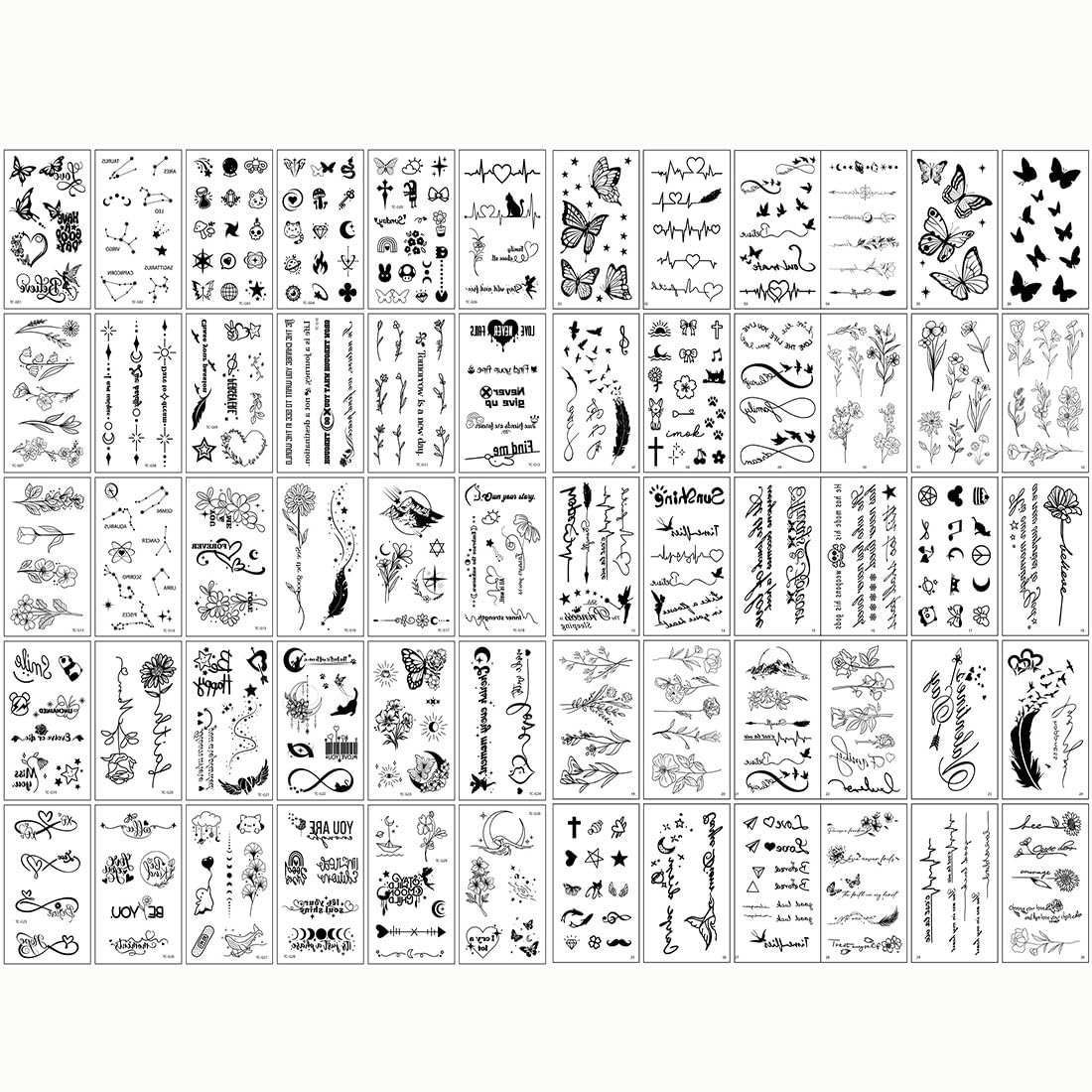 Amazon.com : 60Sheets Temporary Tattoos Stickers Small Tattoos Women ...