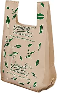 Bolsa Biodegradable De Camiseta Tipo Poliseda Marca Vitabag (1 Kg). (Chica 25x40cm) : Amazon.com ...