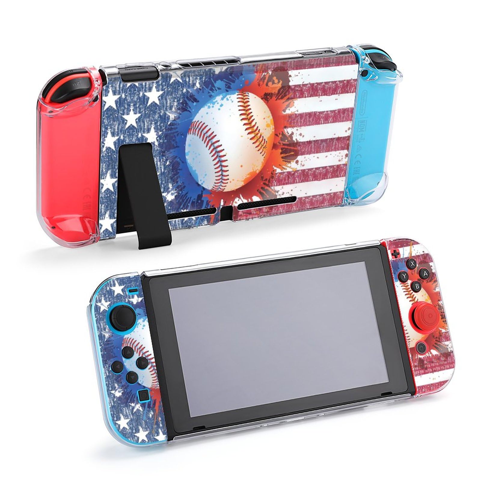 Amazon.com: LEOPOM American Flag Baseball Switch Game Case Protector ...