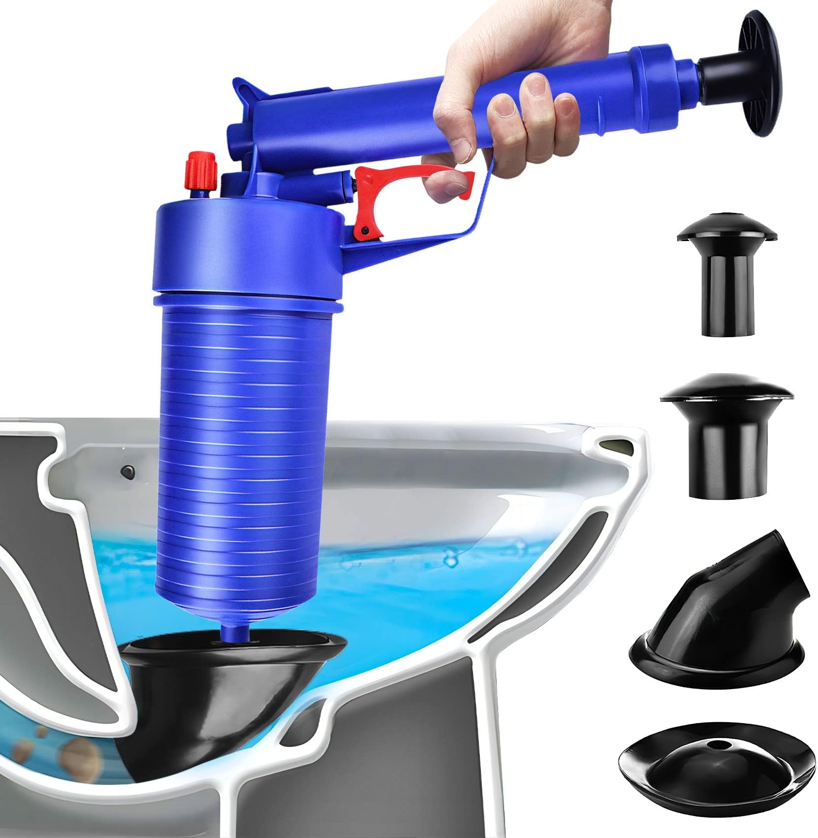 Toilet Piston Tool Set, Pneumatic Sewer Blaster, Sink Piston, Sewer ...