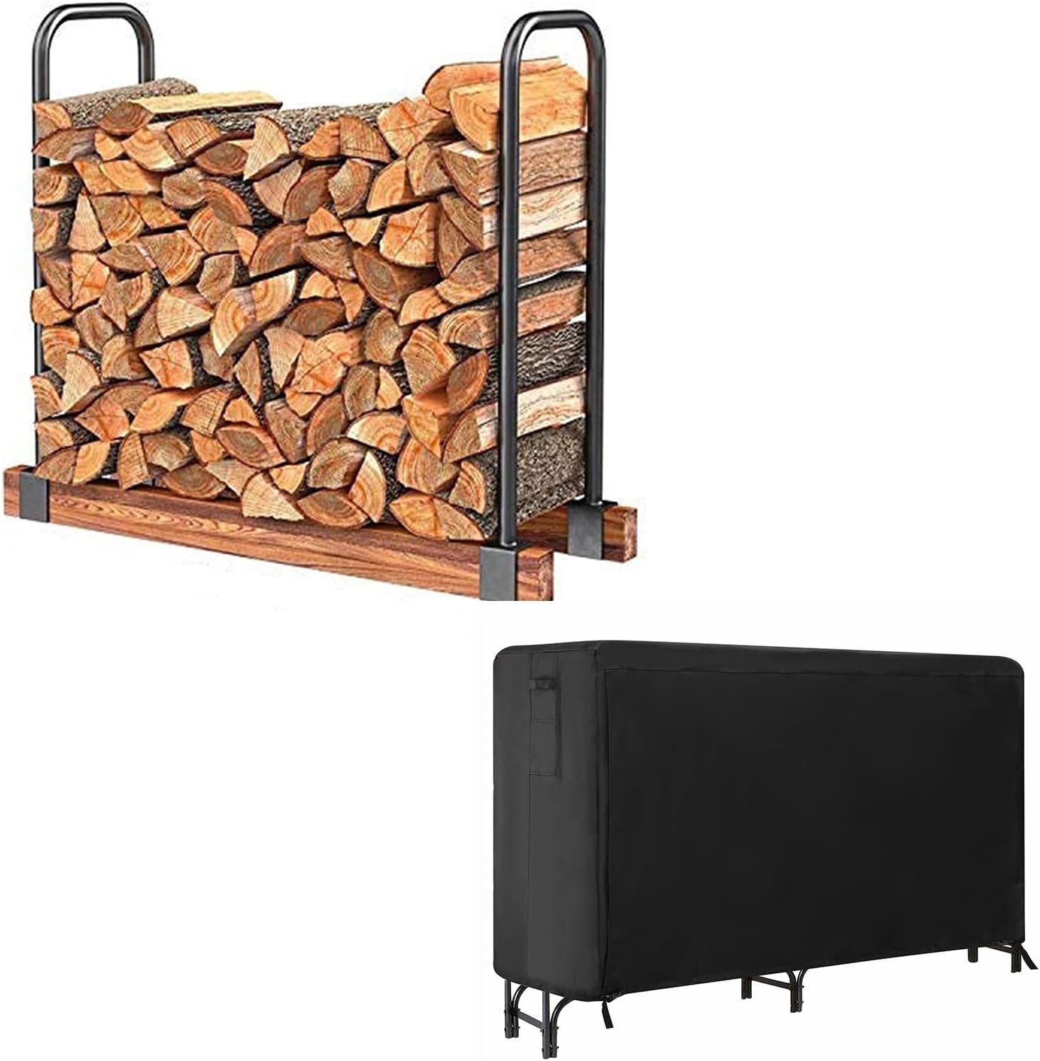 Amazon.com: DOEWORKS Adjustable Firewood Racks Bundle 5Ft Firewood Log ...