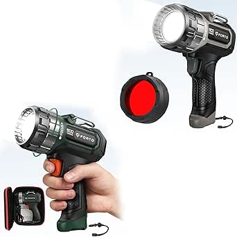 Amazon.com: FORTO ASP1400Z Pro and ASP1400L Handheld Spotlight with Red ...