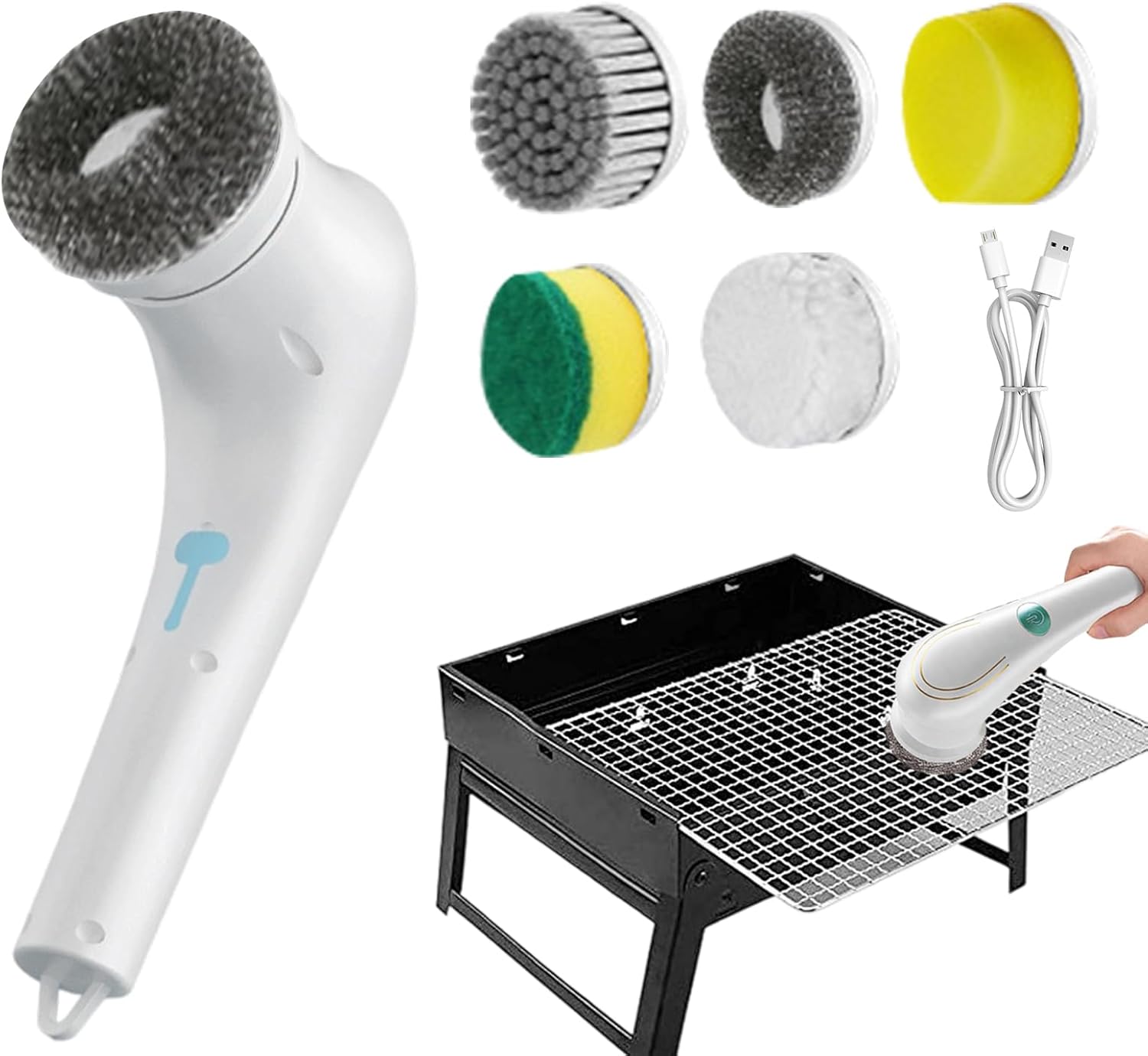 Electric Grill Brush - Cordless Rechargeable Grill Cleaner Tool ...