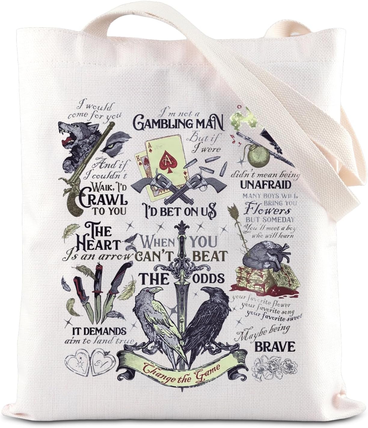Amazon.com: KUIYAI Fantasy Crows Novel Merchandise Tote Bag Ketterdam ...
