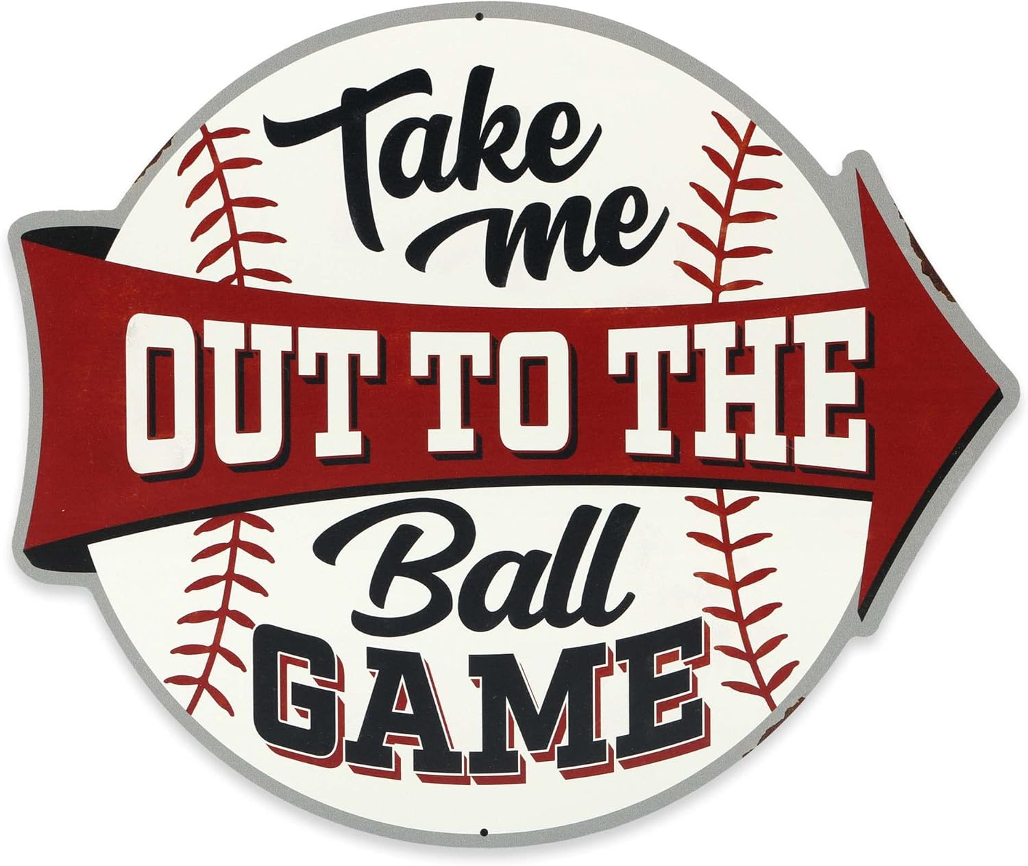 Amazon.com: Open Road Brands Take Me Out to The Ballgame Metal Sign ...